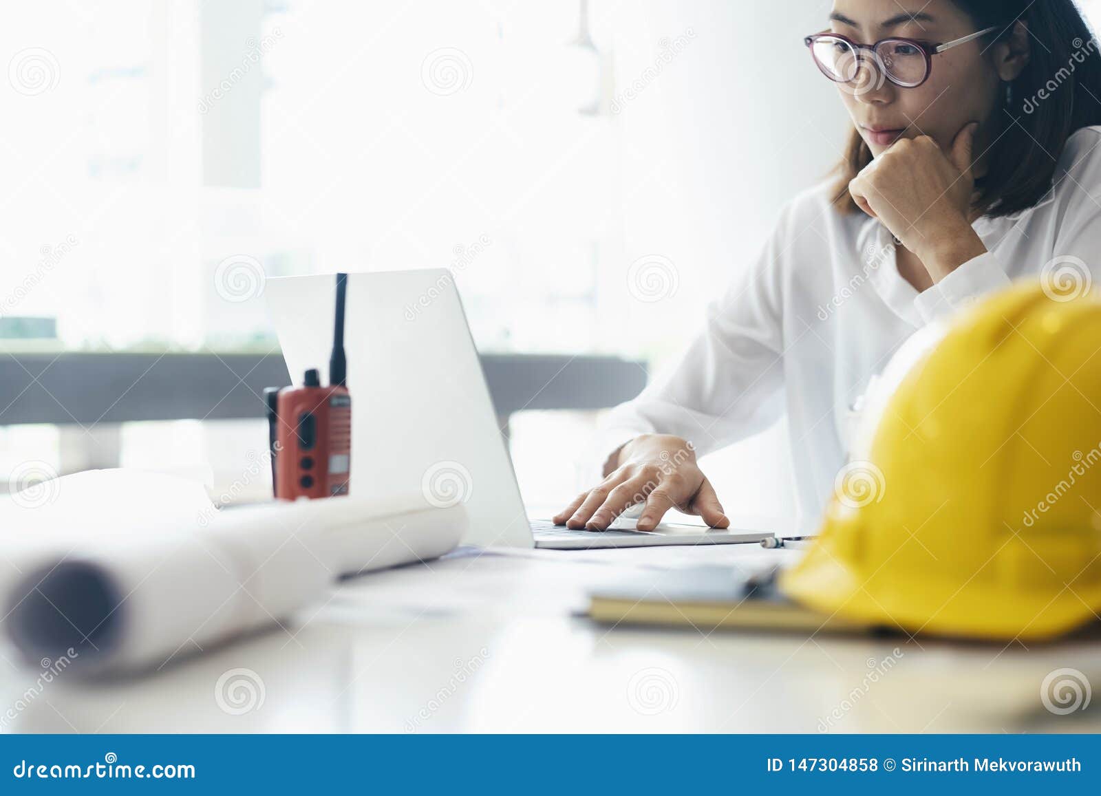 Architect or Engineer Working in Office Stock Photo - Image of engineer ...