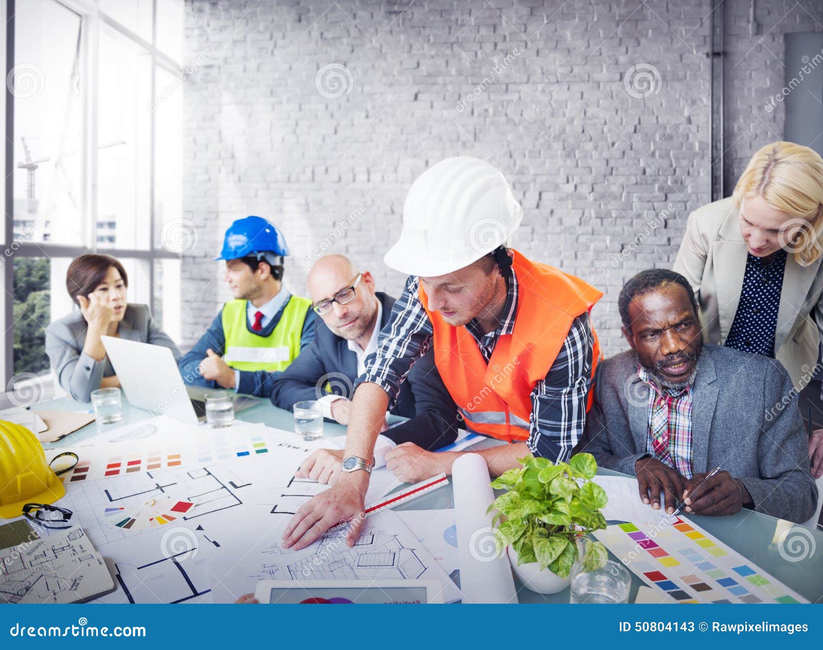 Architect Engineer Working Office Meeting Planning Concept Stock Image ...