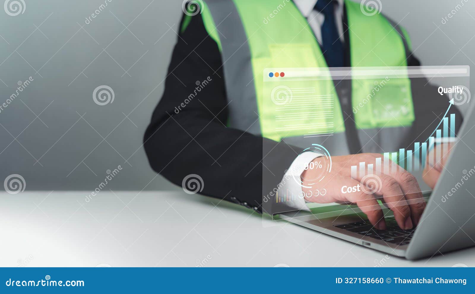 Architect or Engineer Working with Quality Control and Cost Reduction ...