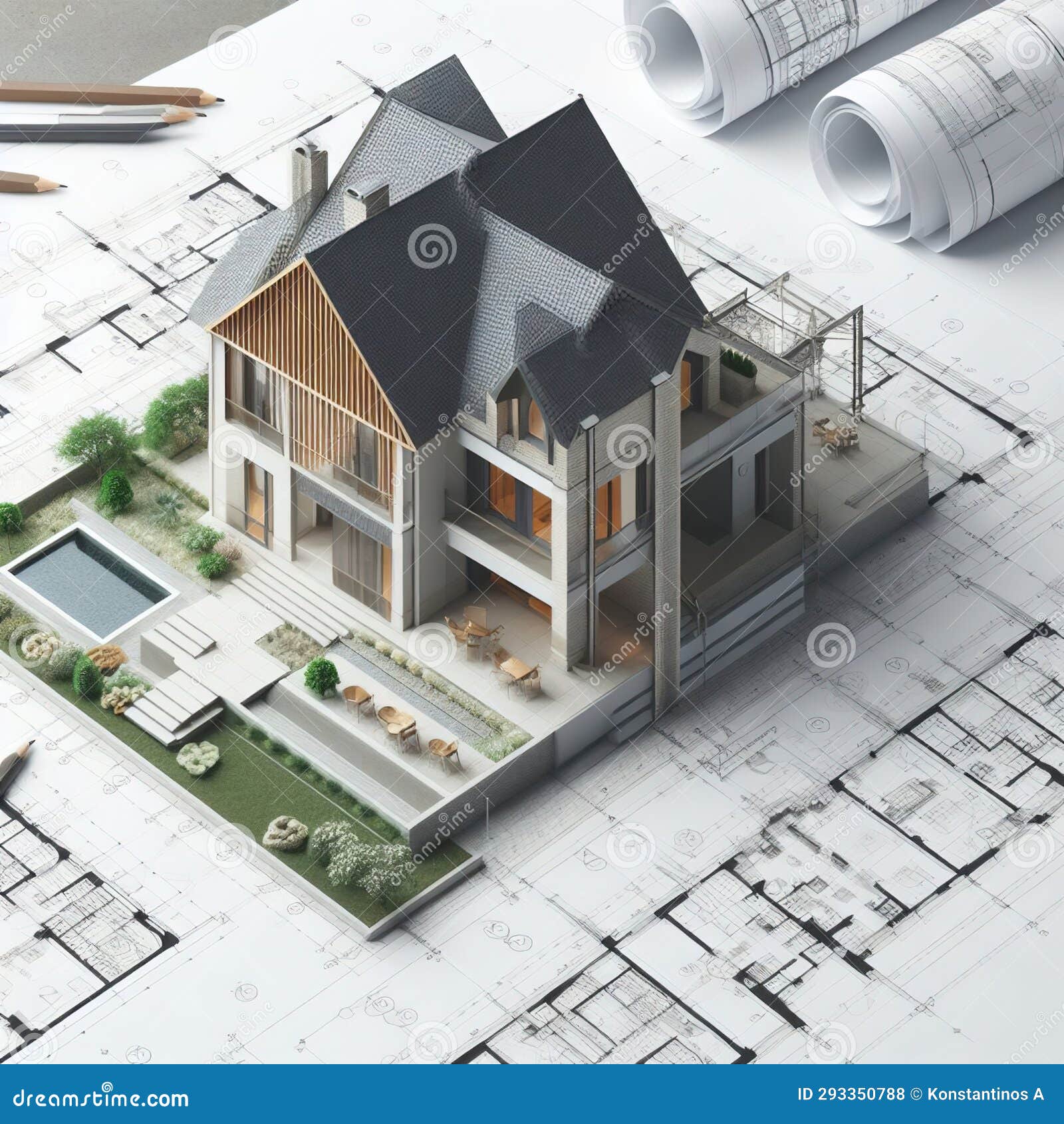 Architect Engineering House Home Dsign Garden Stock Photo - Image of ...