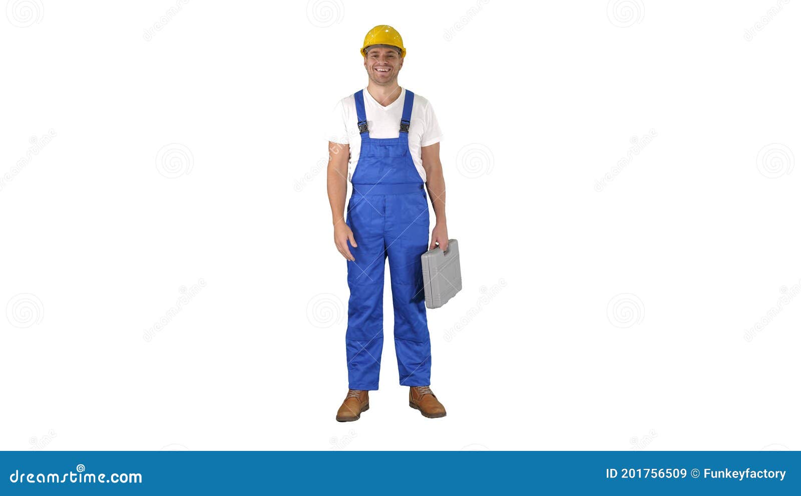 Architect or Engineerpresenting New House or Building on White ...