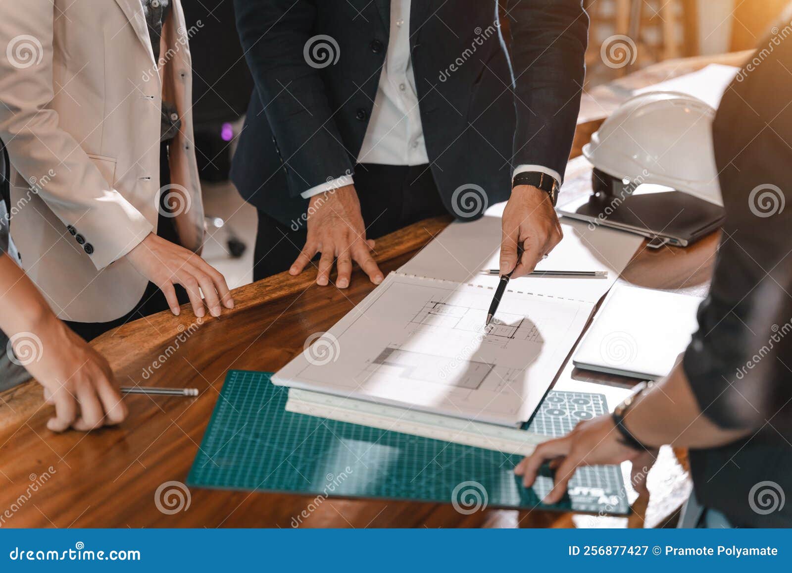 Architect with Engineers Brainstorm Collaboration Ideas Pointing ...