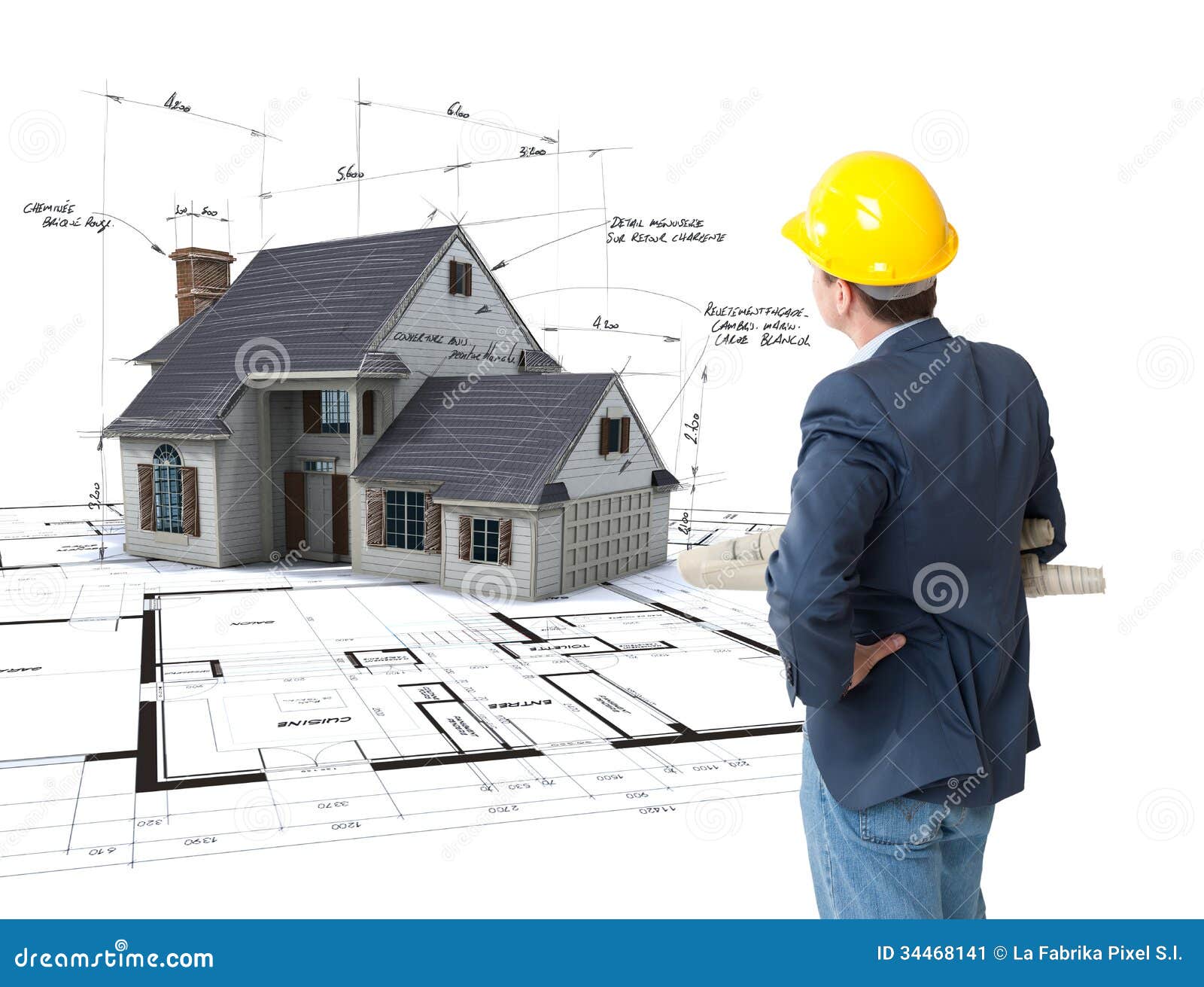 Architect Envisioning His Project Stock Image - Image of realization ...