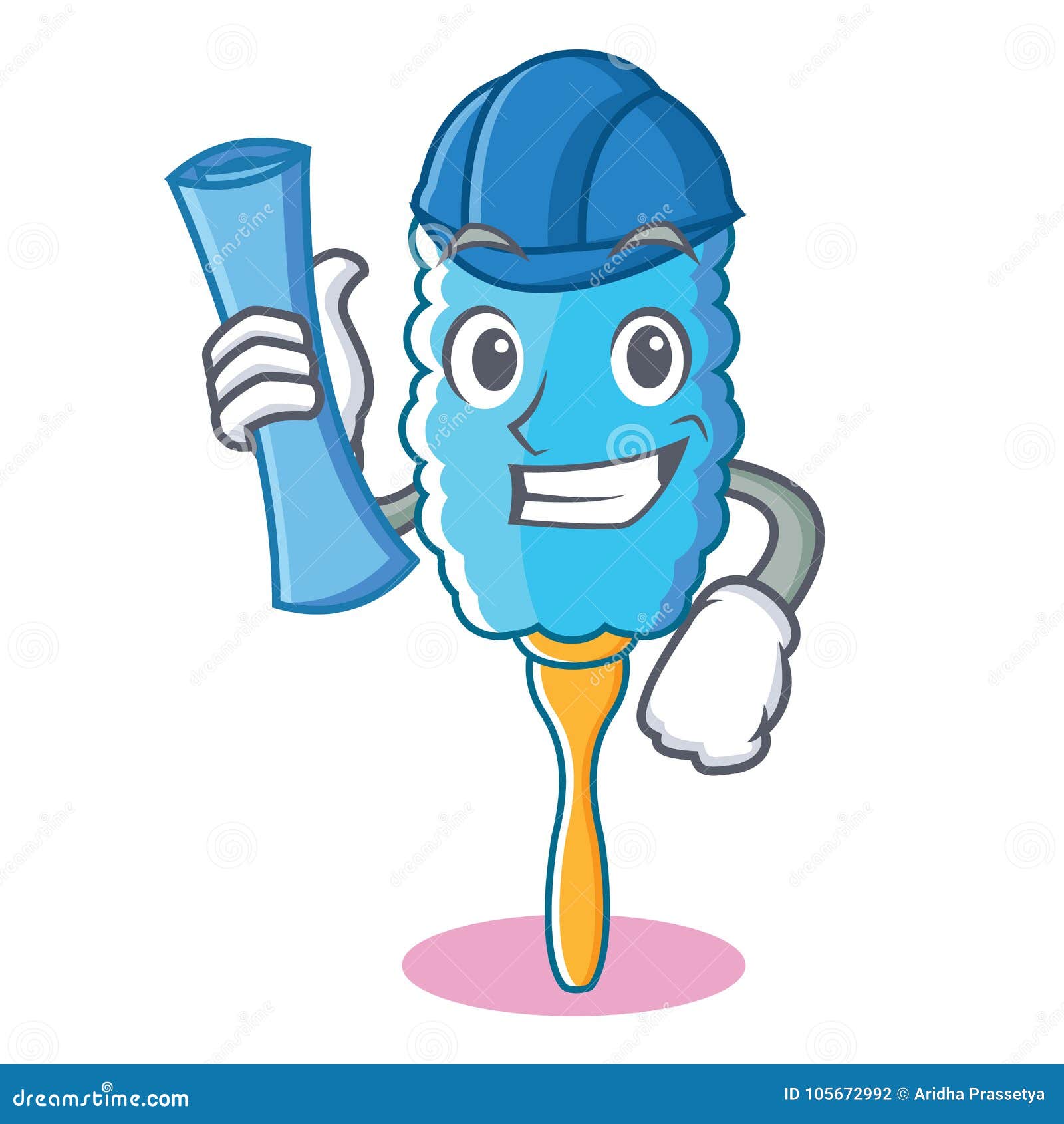 Architect Feather Duster Character Cartoon Stock Vector - Illustration ...