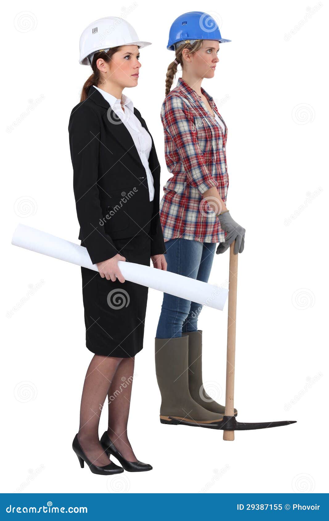 Architect and Female Builder Stock Image - Image of flat, adults: 29387155