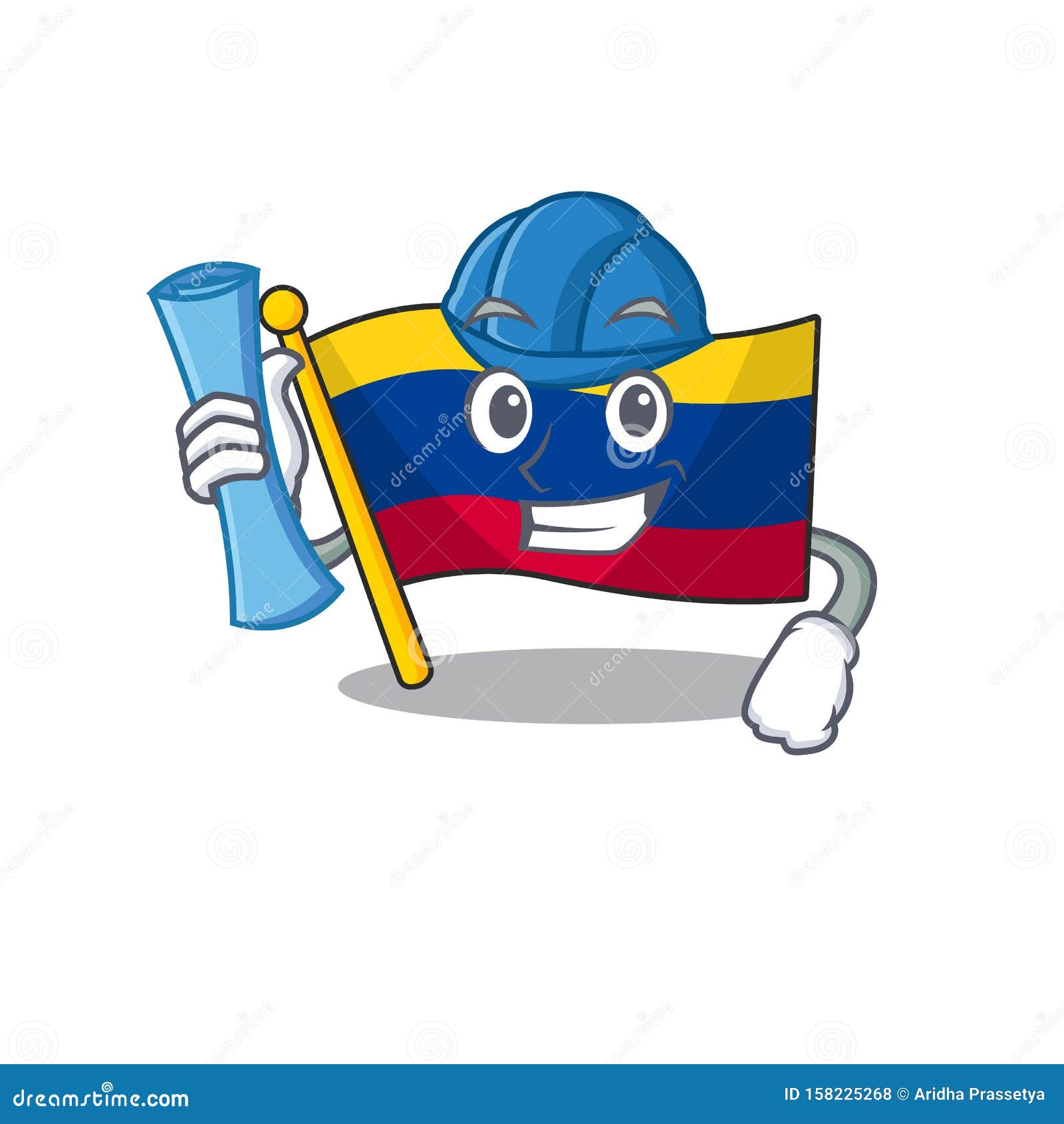 Architect Flag Colombia Isolated in the Cartoon Stock Vector ...