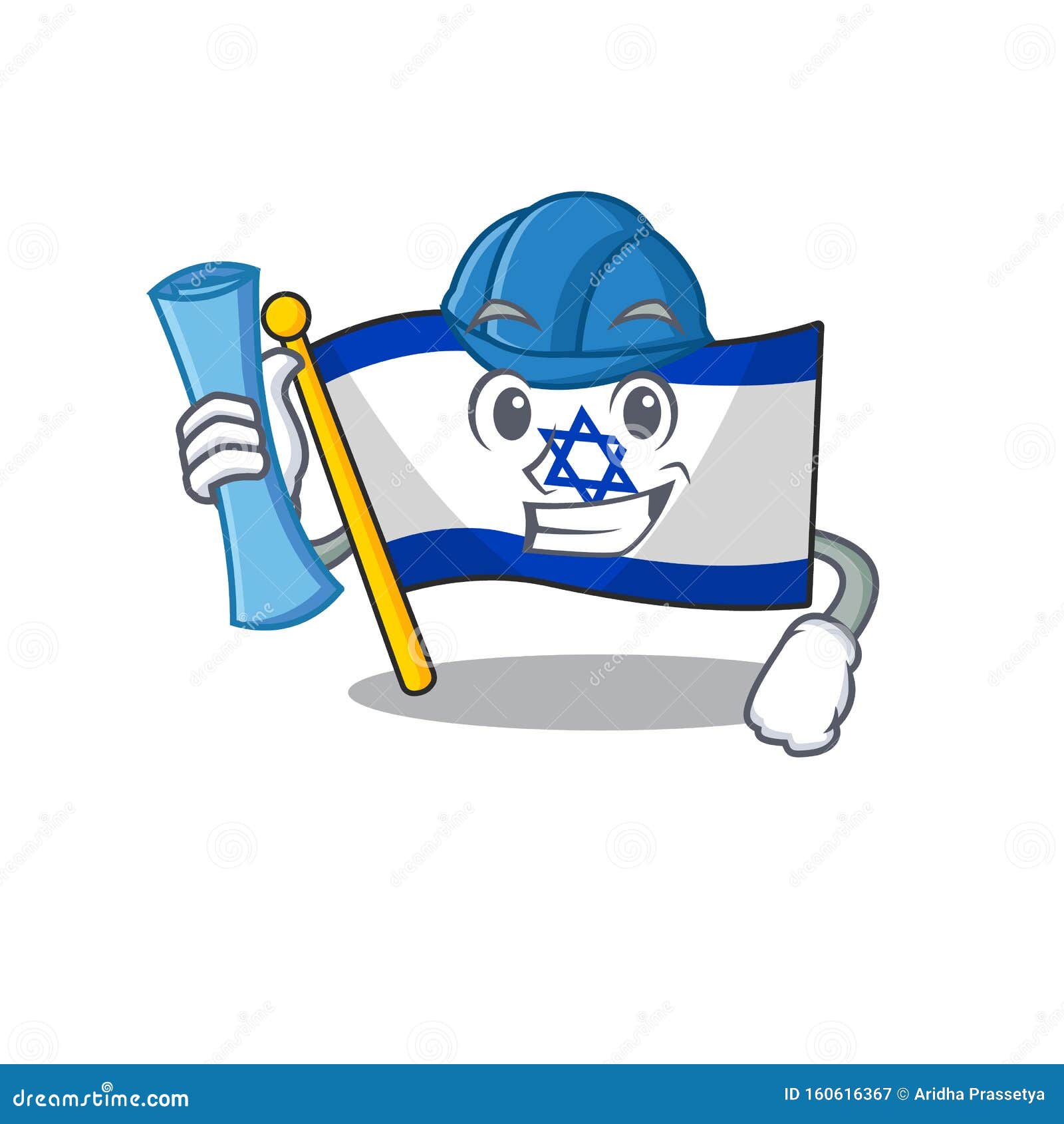 Architect Flag Israel Flown on Mascot Pole Stock Vector - Illustration ...