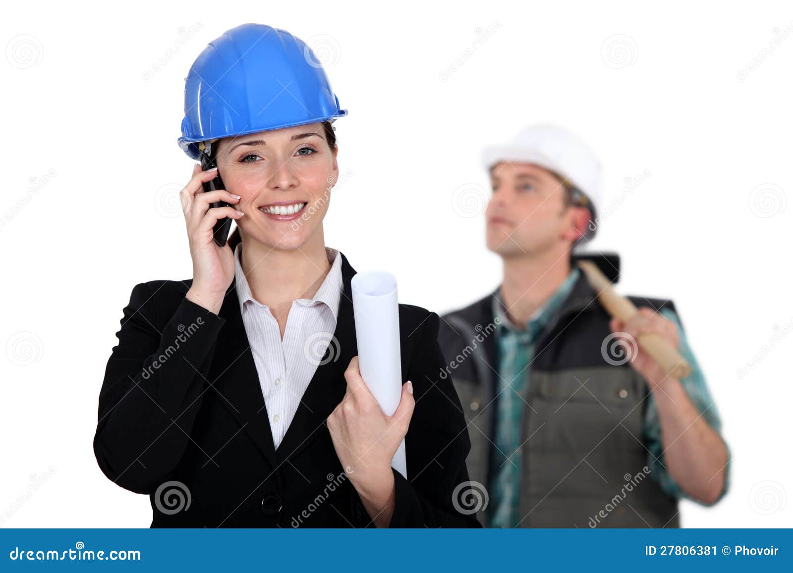 An Architect and a Foreman. Stock Image - Image of caucasian ...