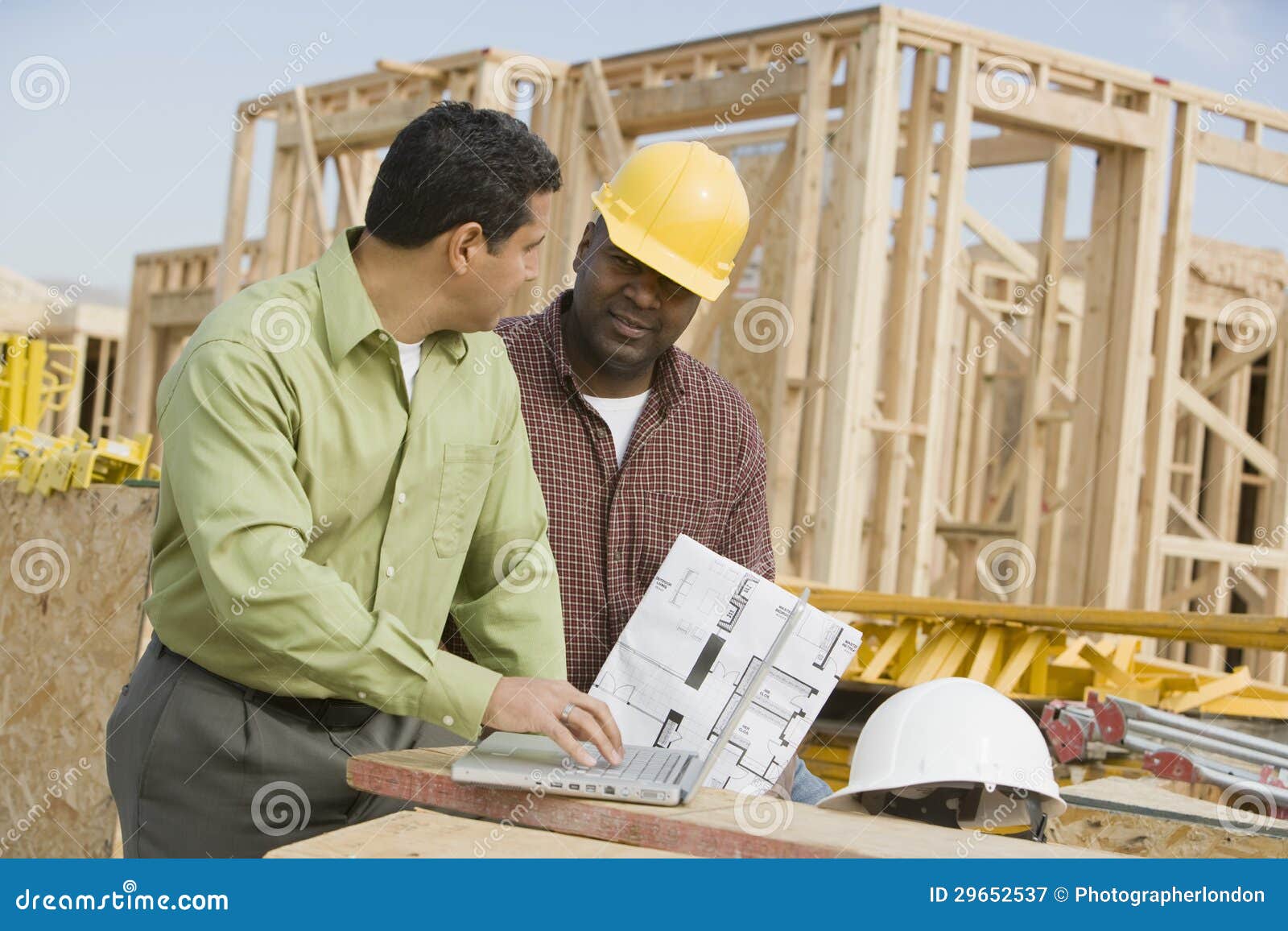 Architect and Foreman at Construction Site Stock Image - Image of ...