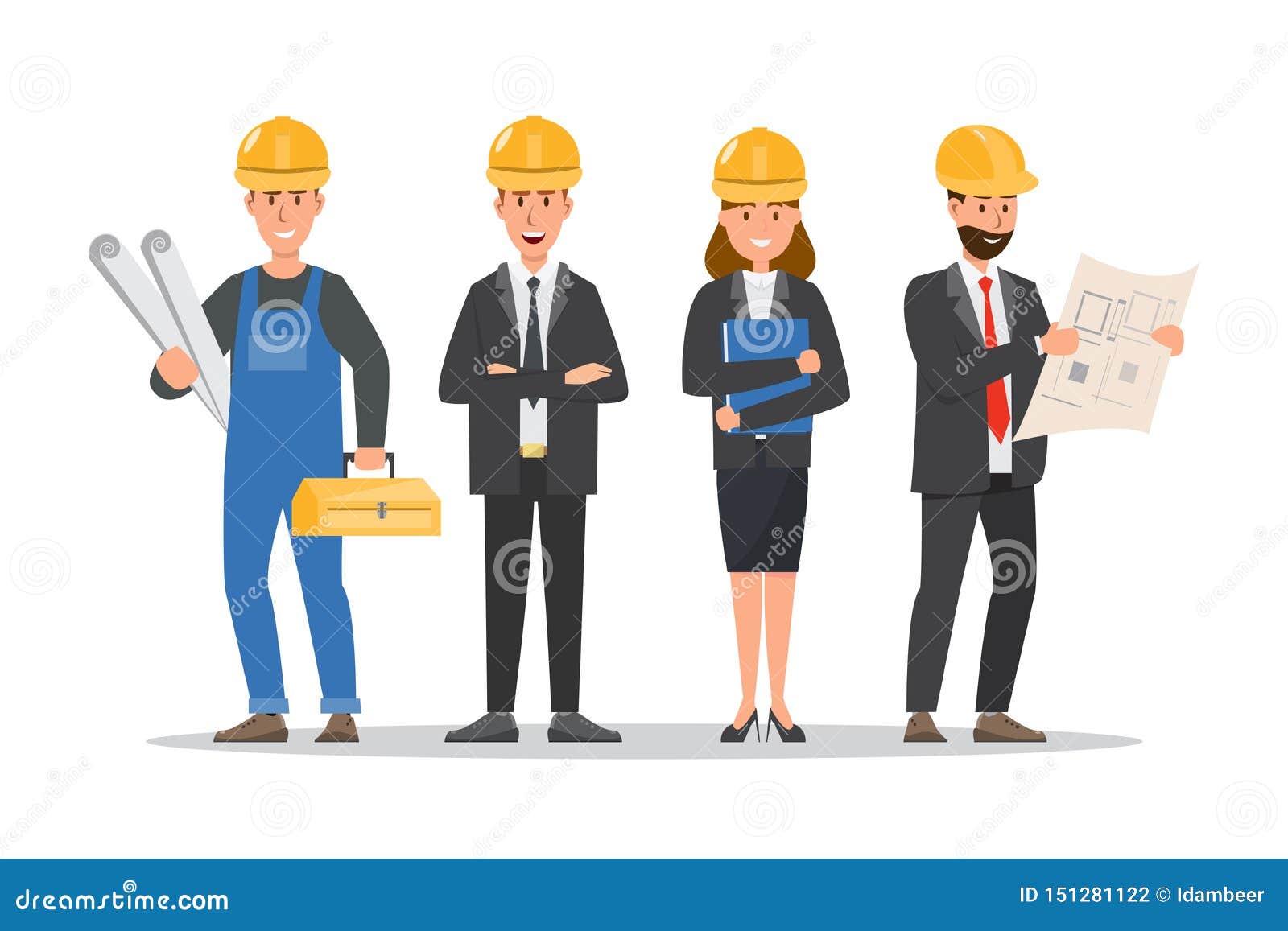Architect, Foreman, Engineering Construction Worker in Different ...