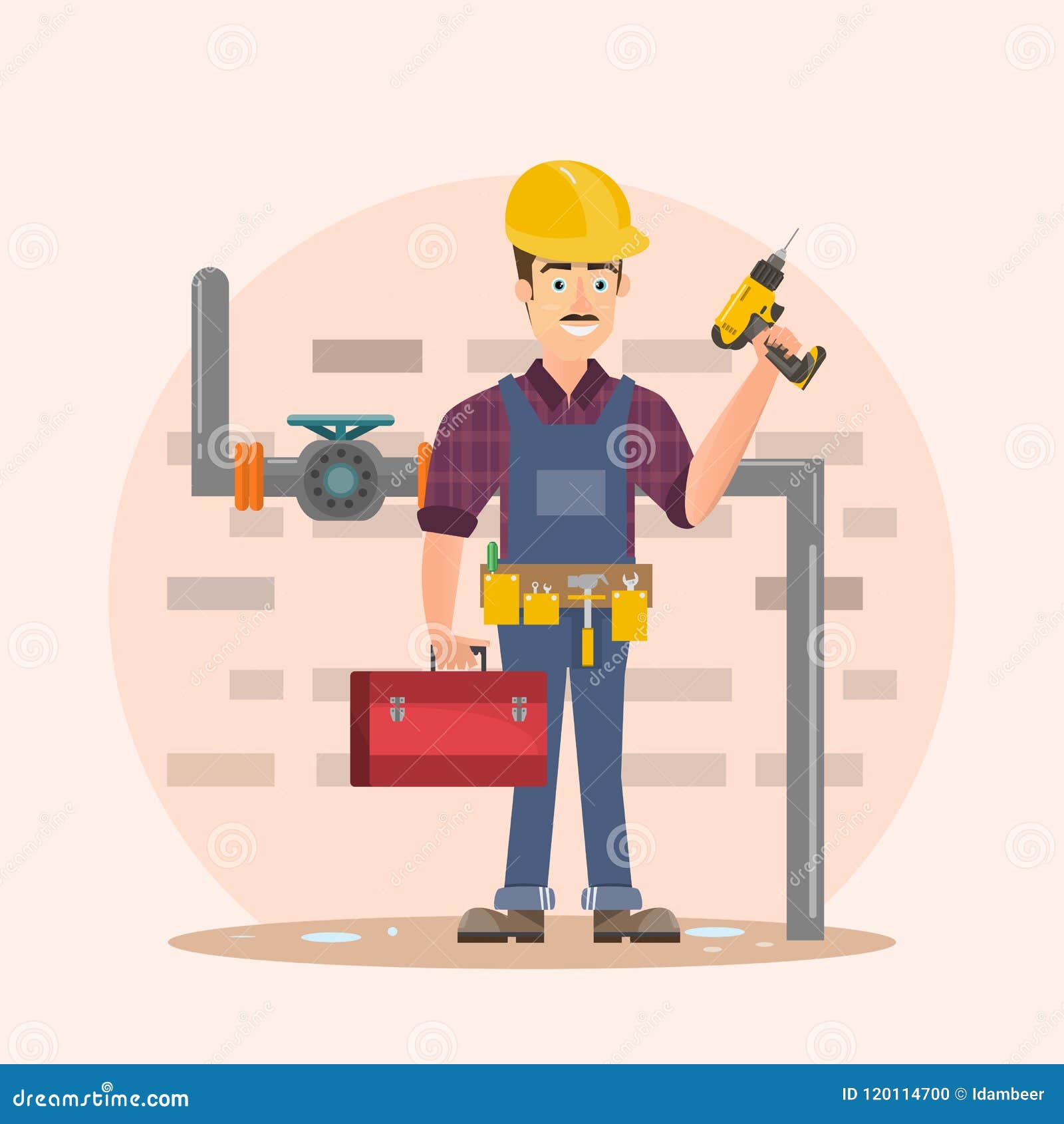 Architect, Foreman, Engineering Construction Worker Vector Illus Stock Illustration ...