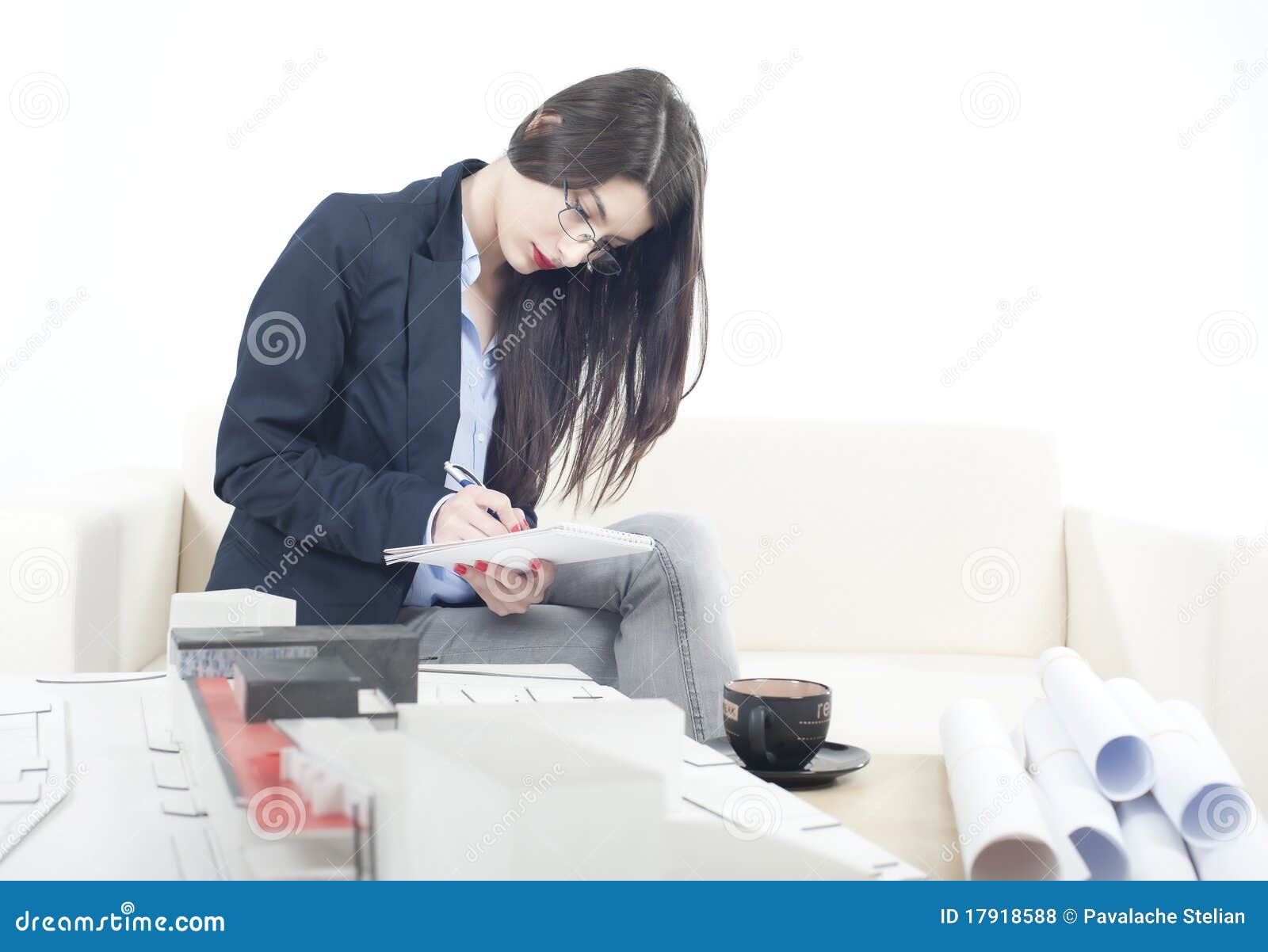 Architect girl working stock photo. Image of adult, mathematical - 17918588