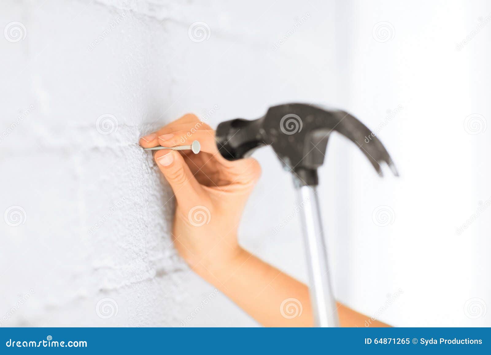 Architect Hammering Nail in Wall Stock Image - Image of industry ...