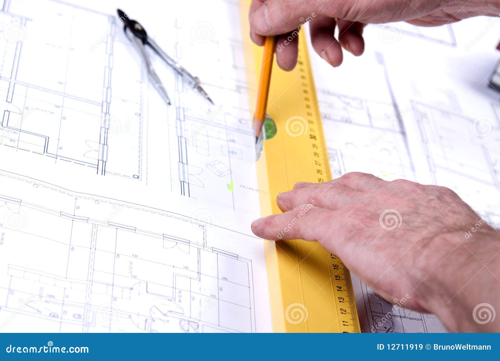 Architect hands stock image. Image of equipment, exterior - 12711919