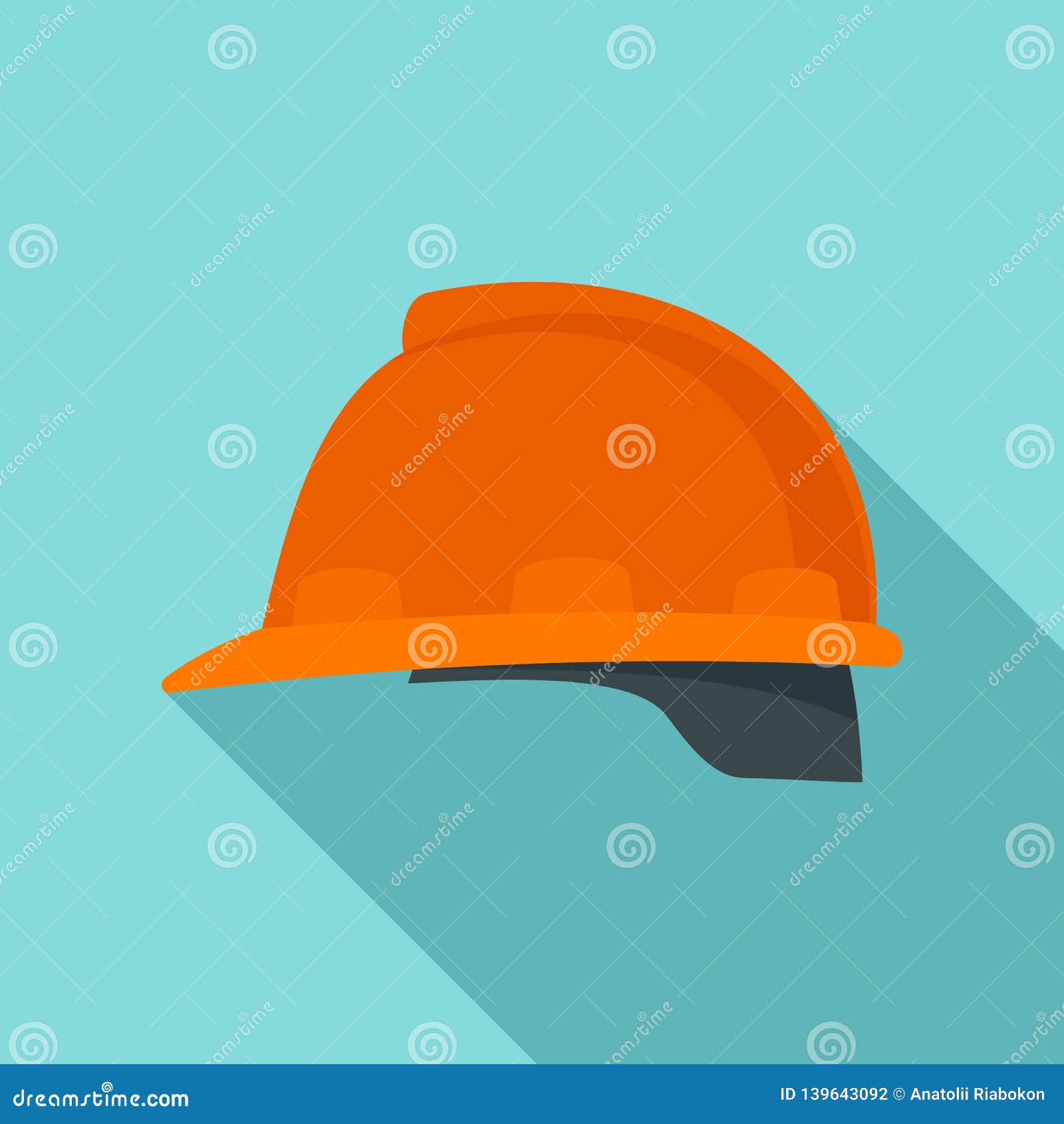 Architect Helmet Icon, Flat Style Stock Vector - Illustration of paper ...