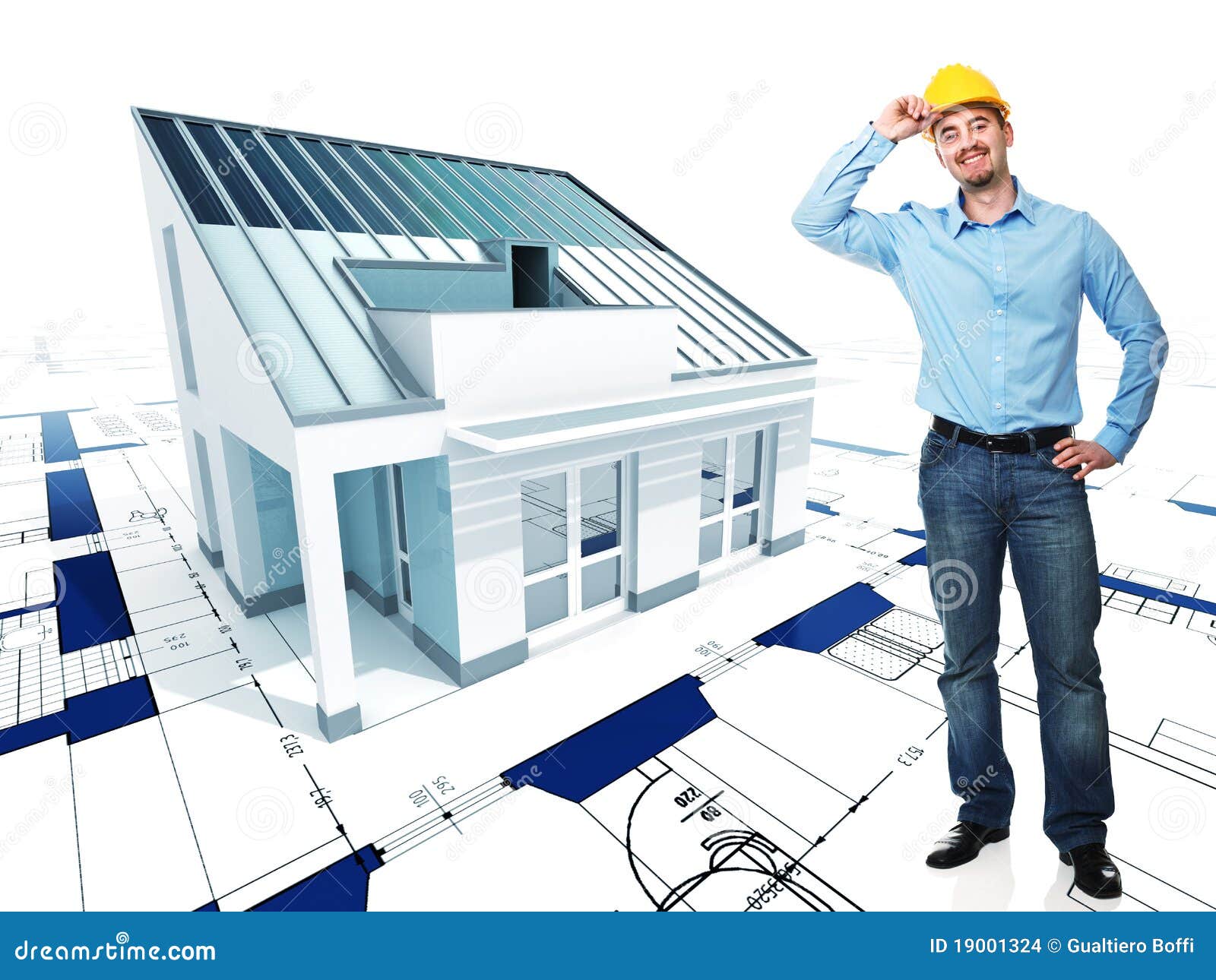 Architect with his project stock photo. Image of caucasian - 19001324