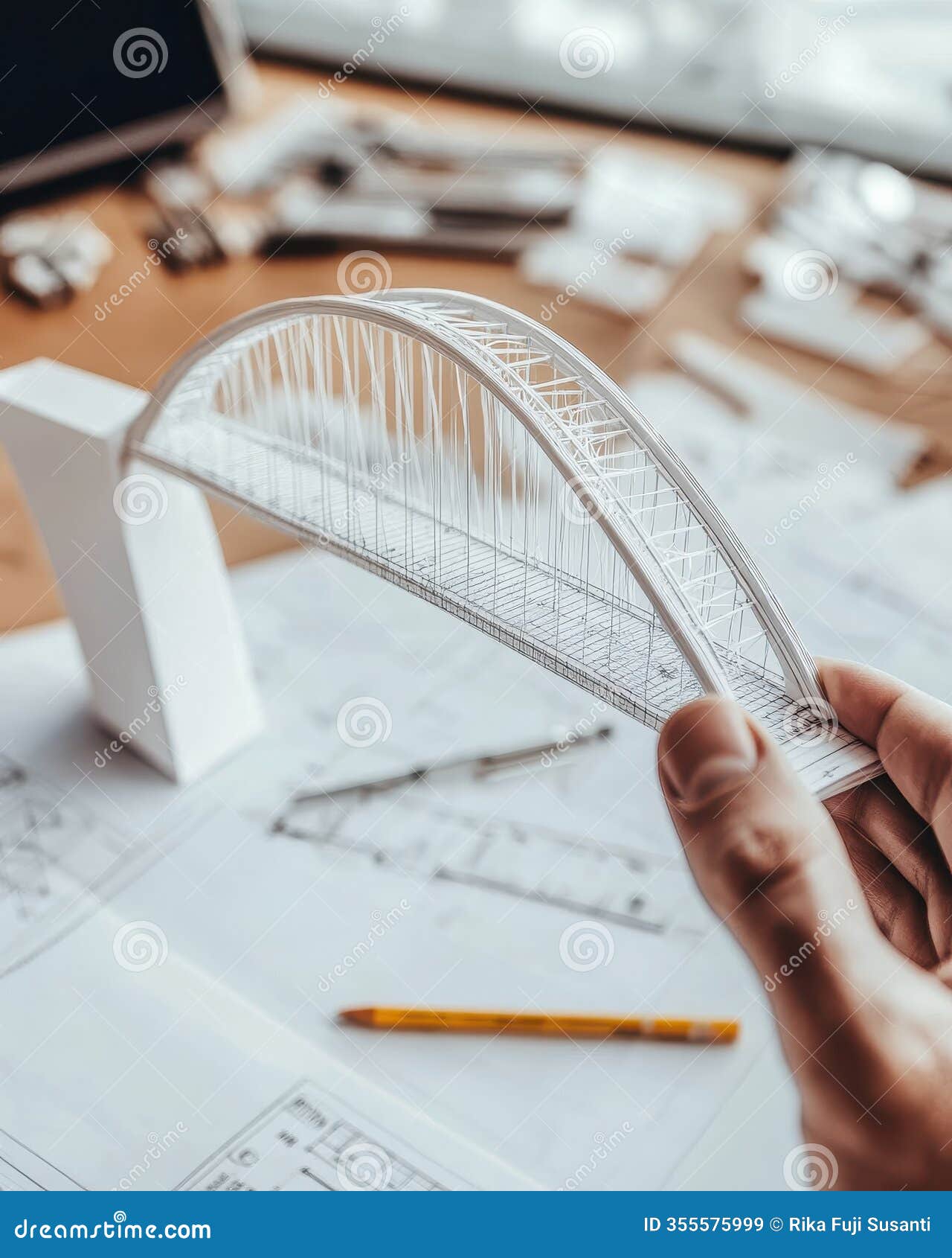 Architect Holding Rolled Paper, Blueprint. Building Engineer, Planner ...