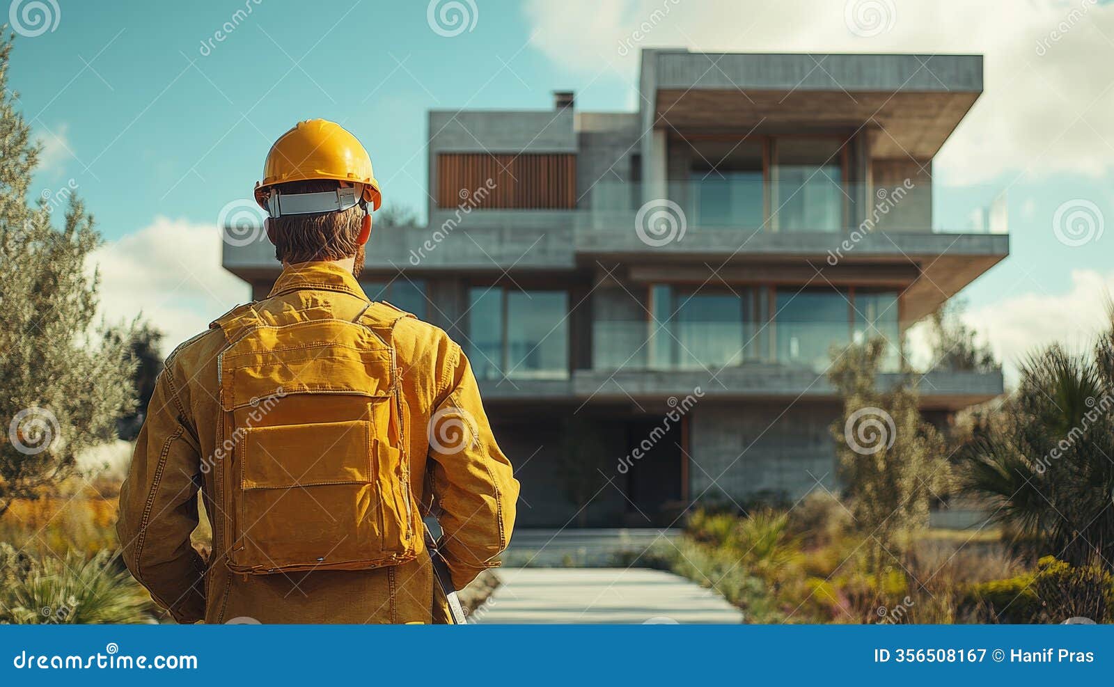 Architect Inspecting And Analyzing Construction Plan Design On ...