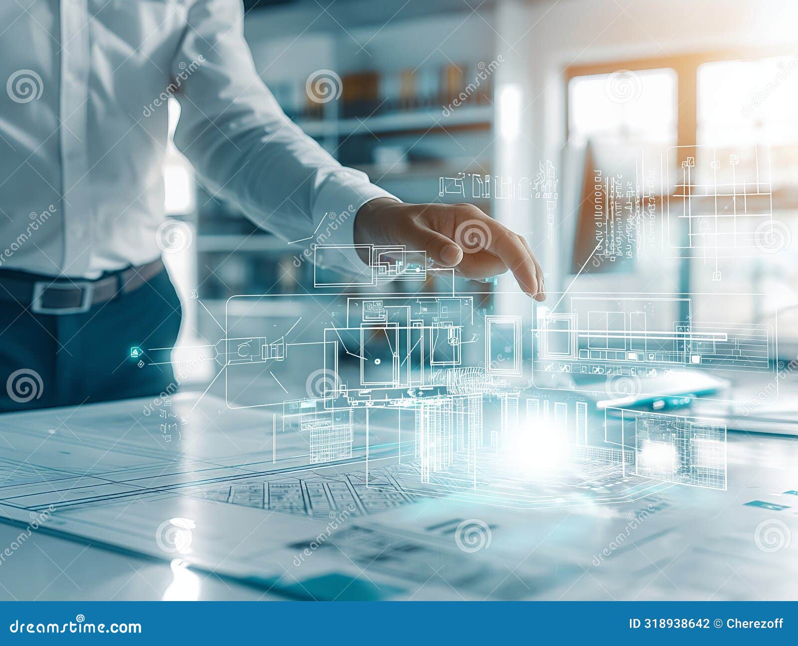 Architect Using Augmented Reality for Building Design Stock Photo ...