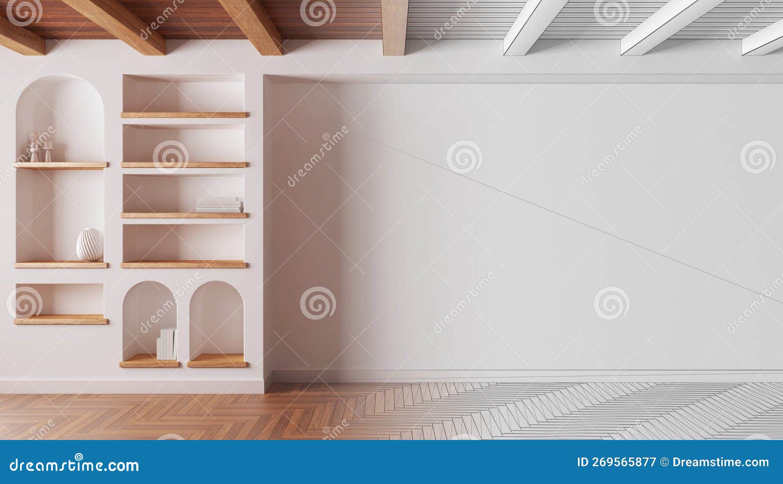 Architect Interior Designer Concept: Hand-drawn Draft Unfinished ...