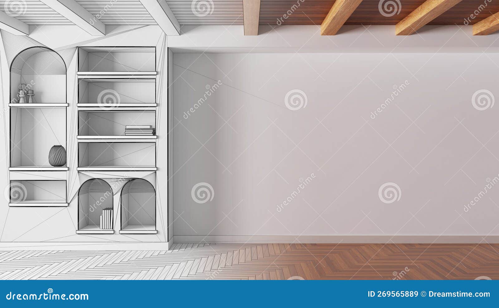 Architect Interior Designer Concept: Hand-drawn Draft Unfinished ...