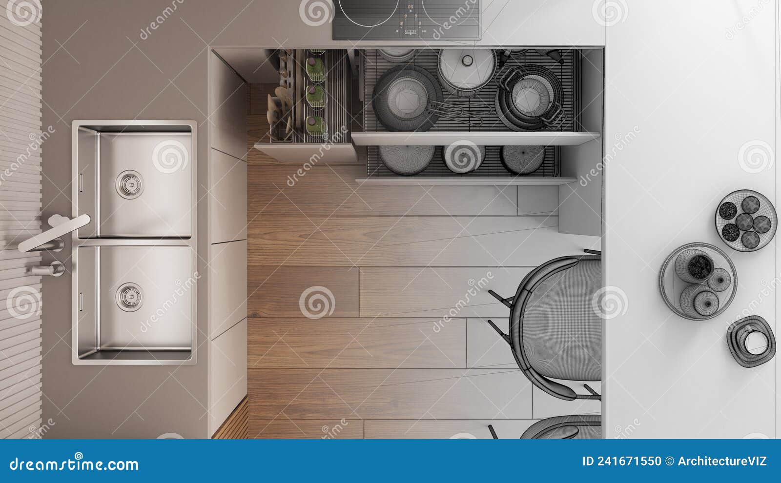 Architect Interior Designer Concept: Hand-drawn Draft Unfinished ...