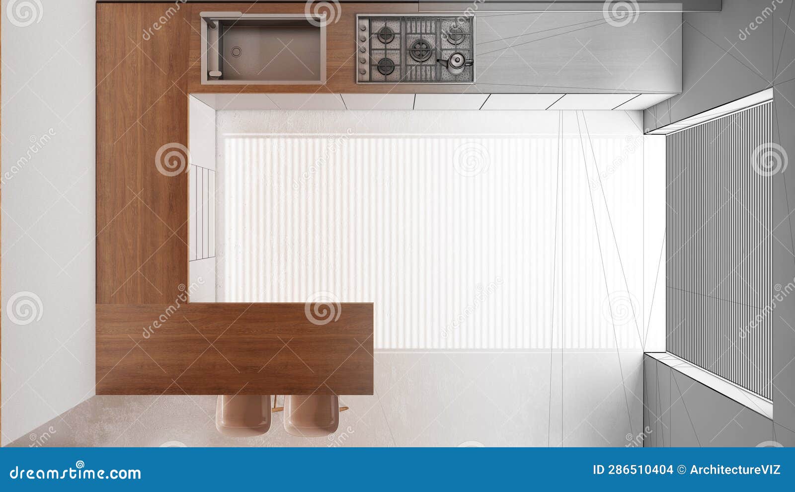 Architect Interior Designer Concept: Hand-drawn Draft Unfinished ...