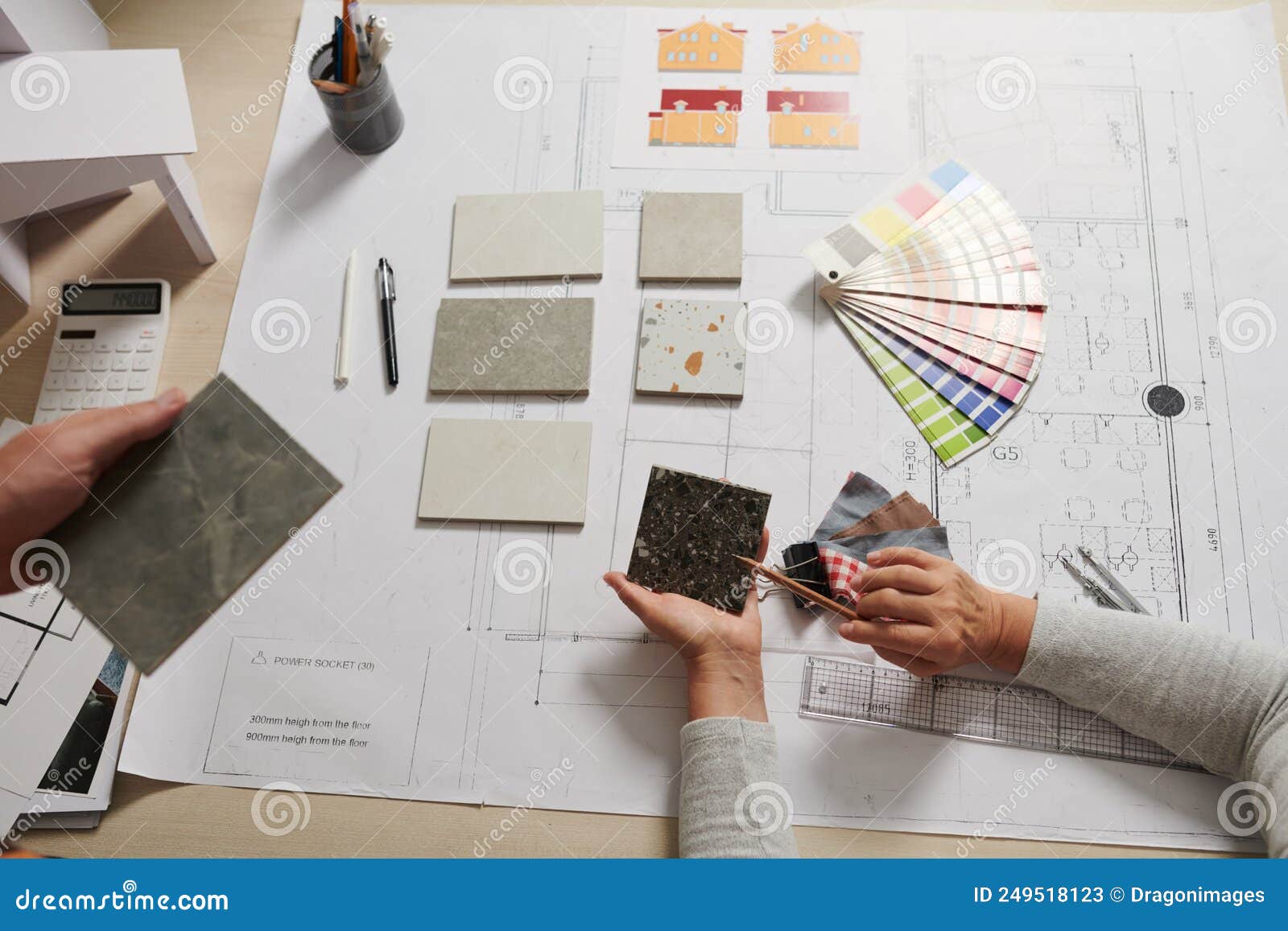Interior Designer Choosing Tile Stock Image - Image of design, sample ...