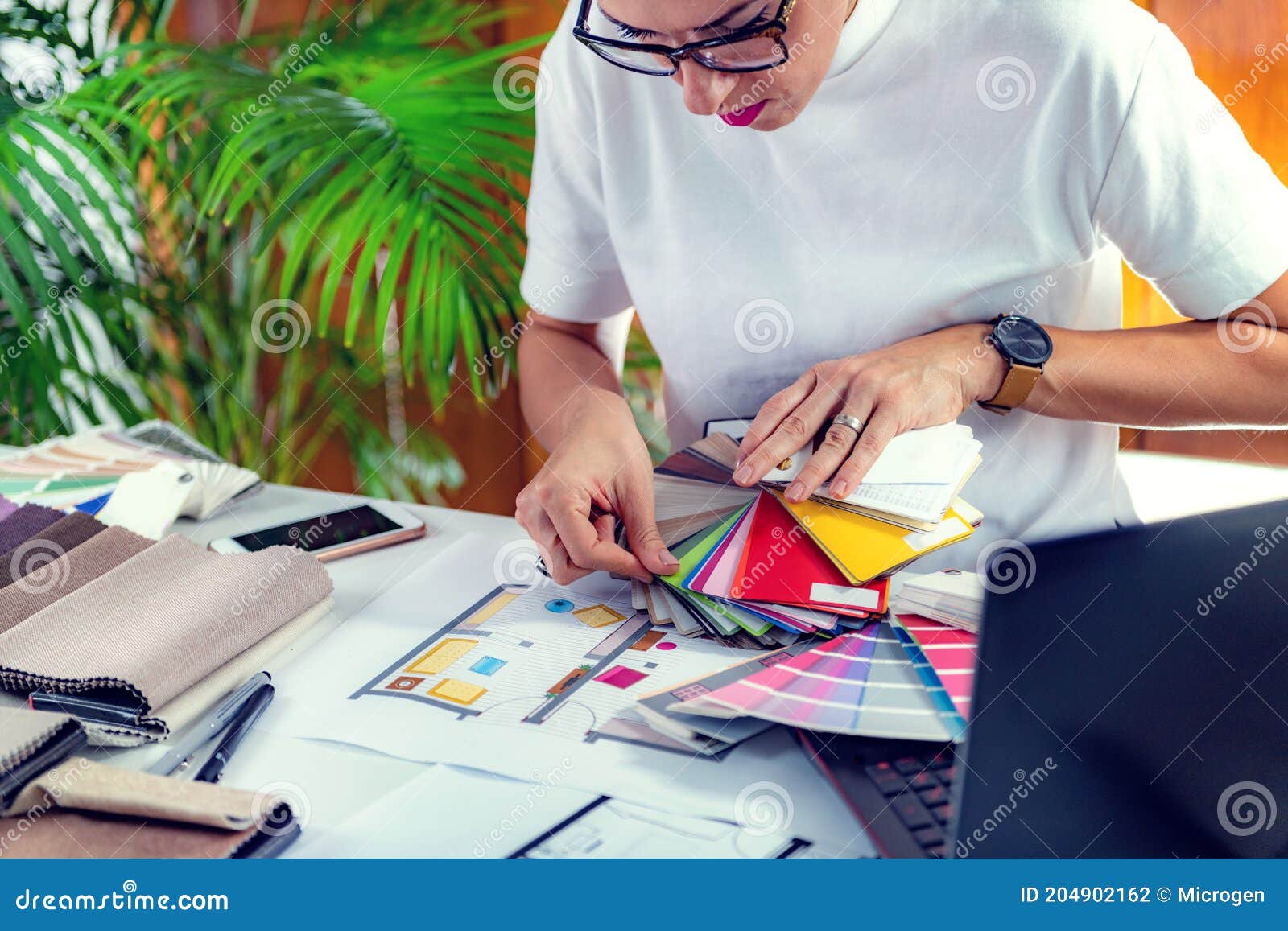 Architect, Interior Designer, Looking at Samples Stock Photo - Image of ...