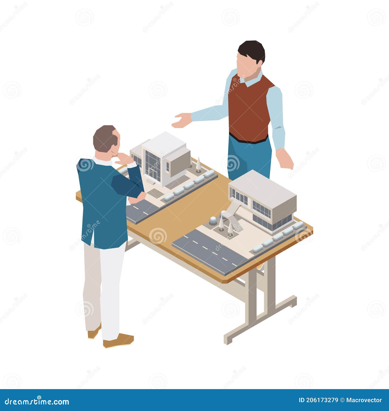 Architect Isometric Composition Stock Vector - Illustration of clipart, composition: 206173279