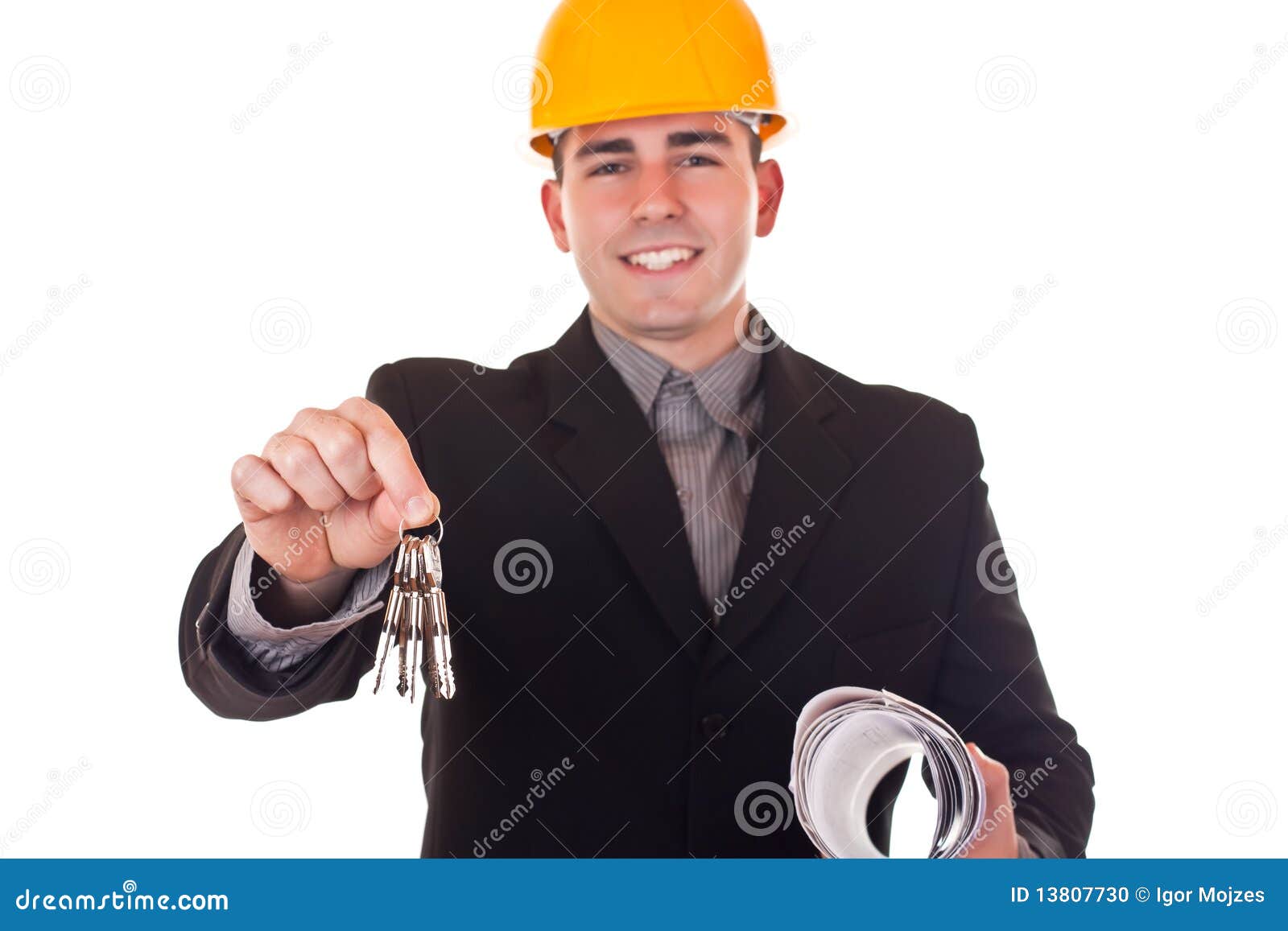 Architect with keys stock photo. Image of manager, engineering - 13807730