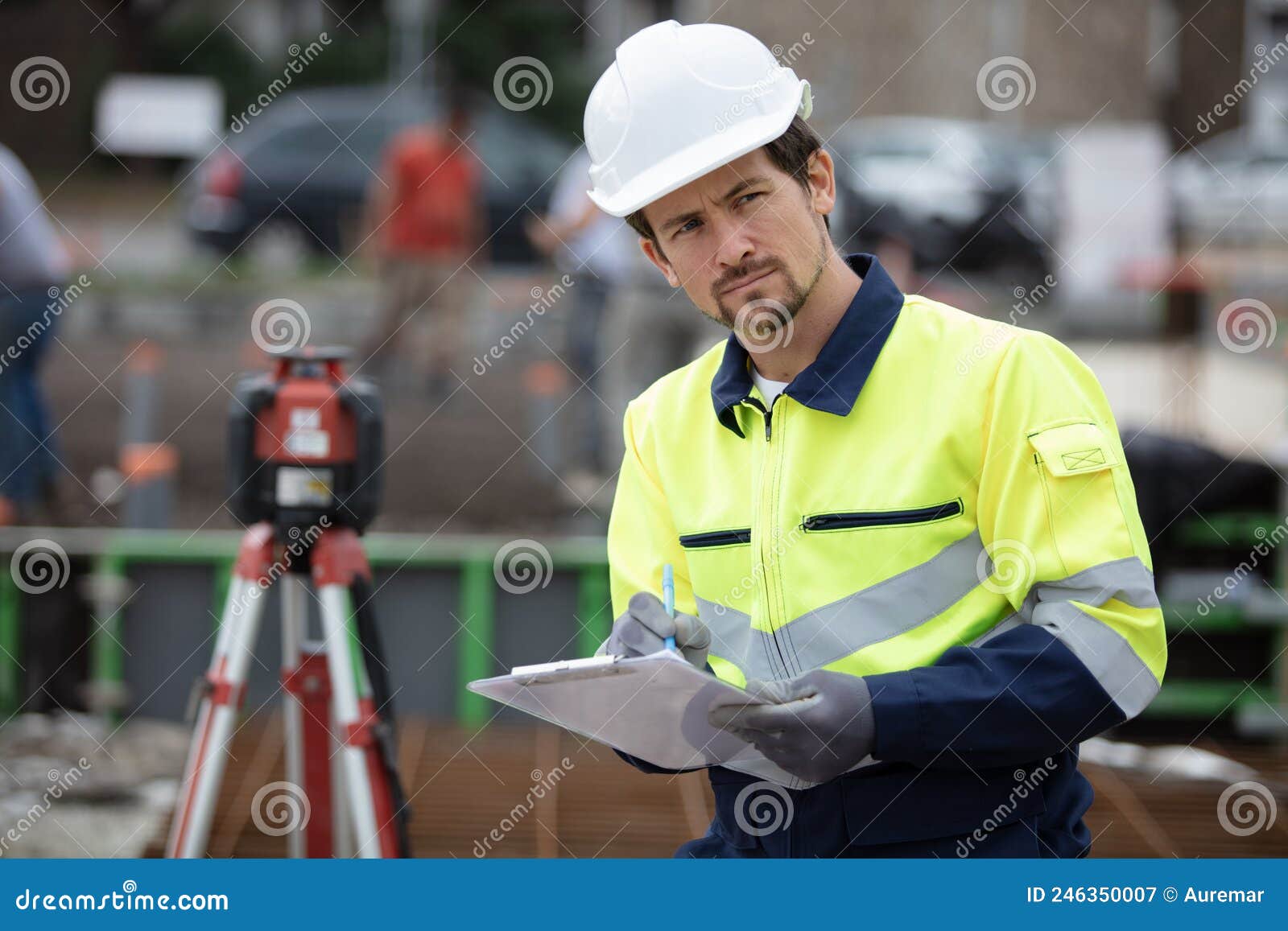 Architect with Laser Measuring Tool on Building Site Stock Image ...