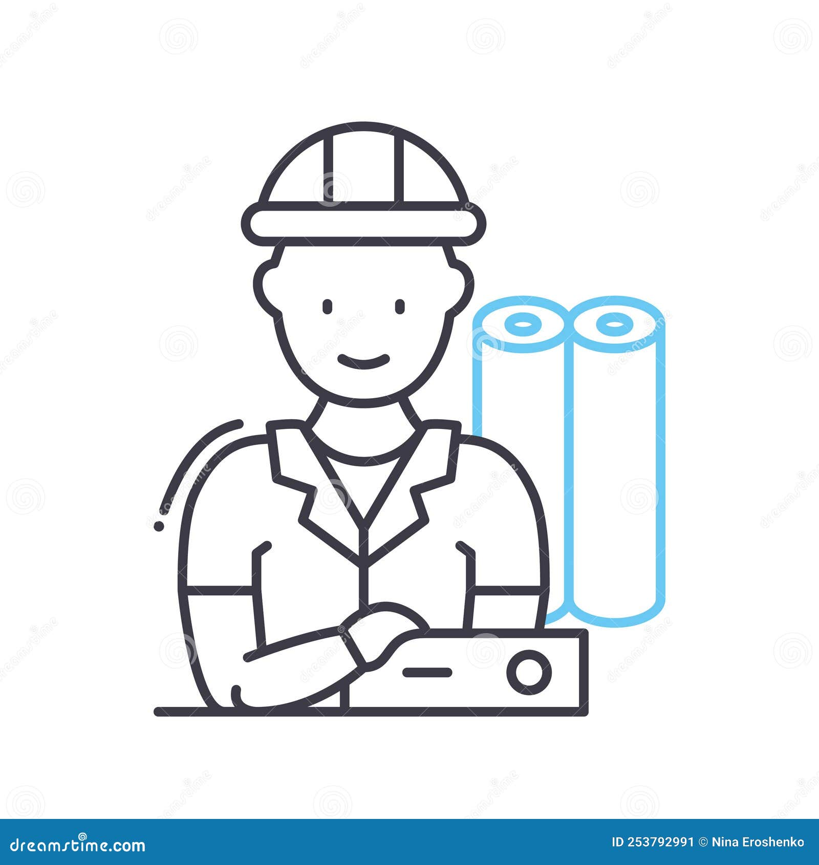 Architect Line Icon, Outline Symbol, Vector Illustration, Concept Sign ...