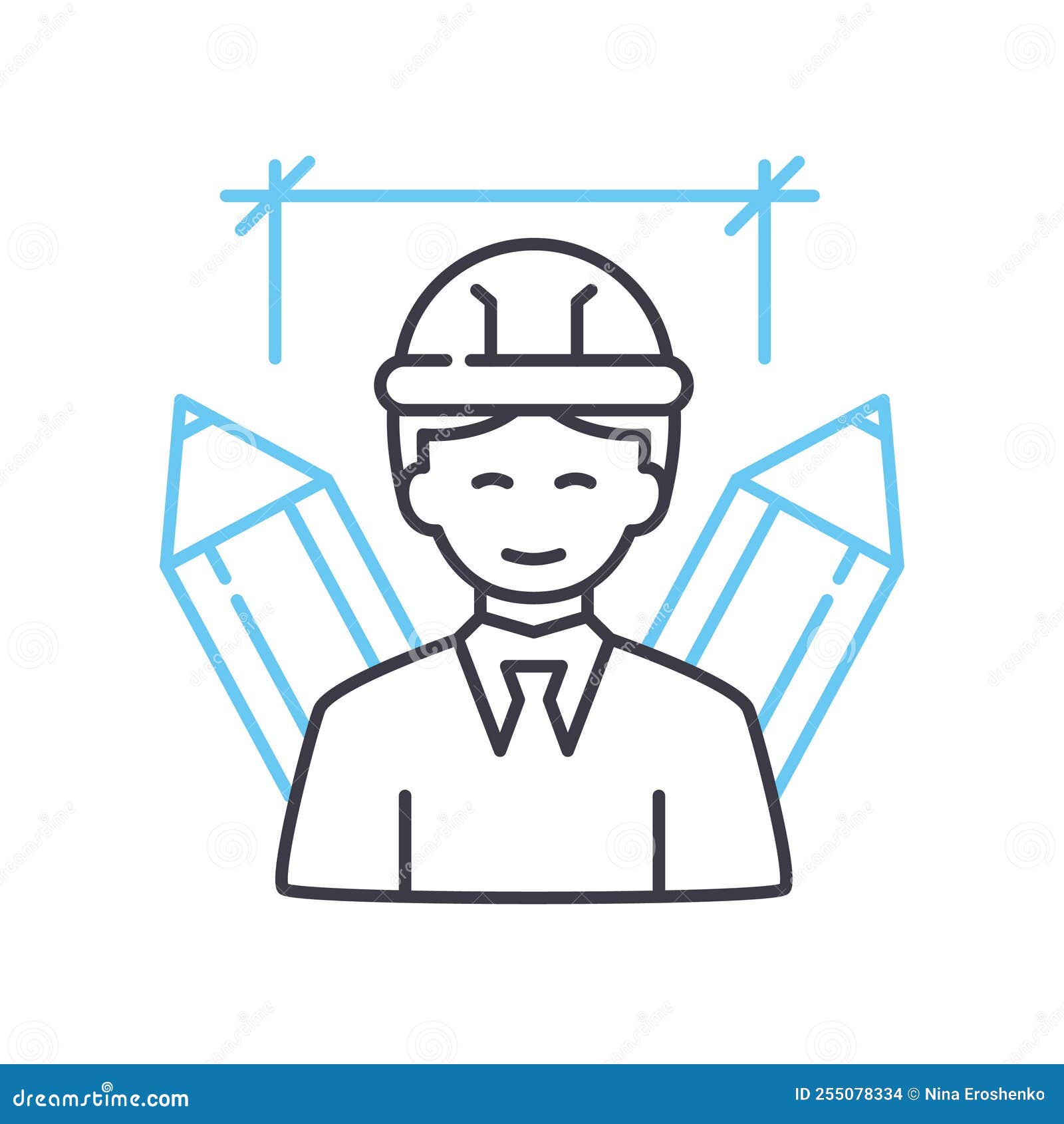 Architect Line Icon, Outline Symbol, Vector Illustration, Concept Sign ...