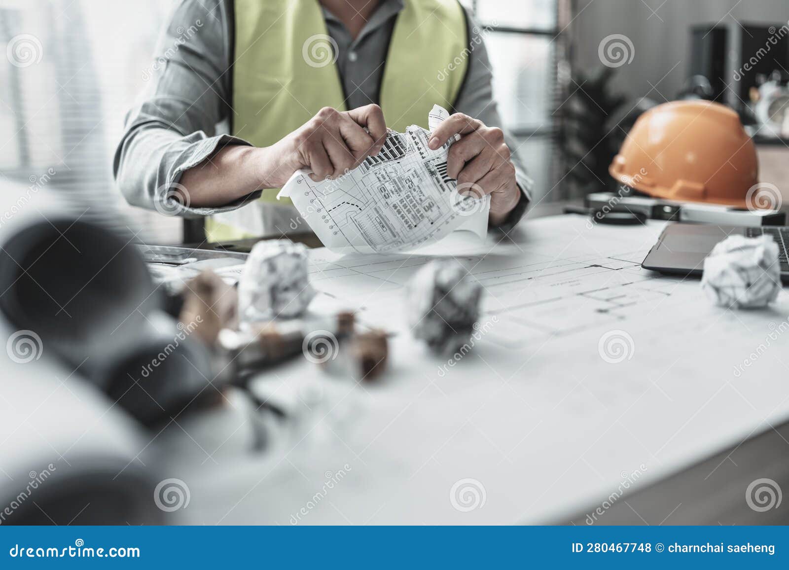 The Architect Made a Mistake in Designing the Plan and Torn Paper ...