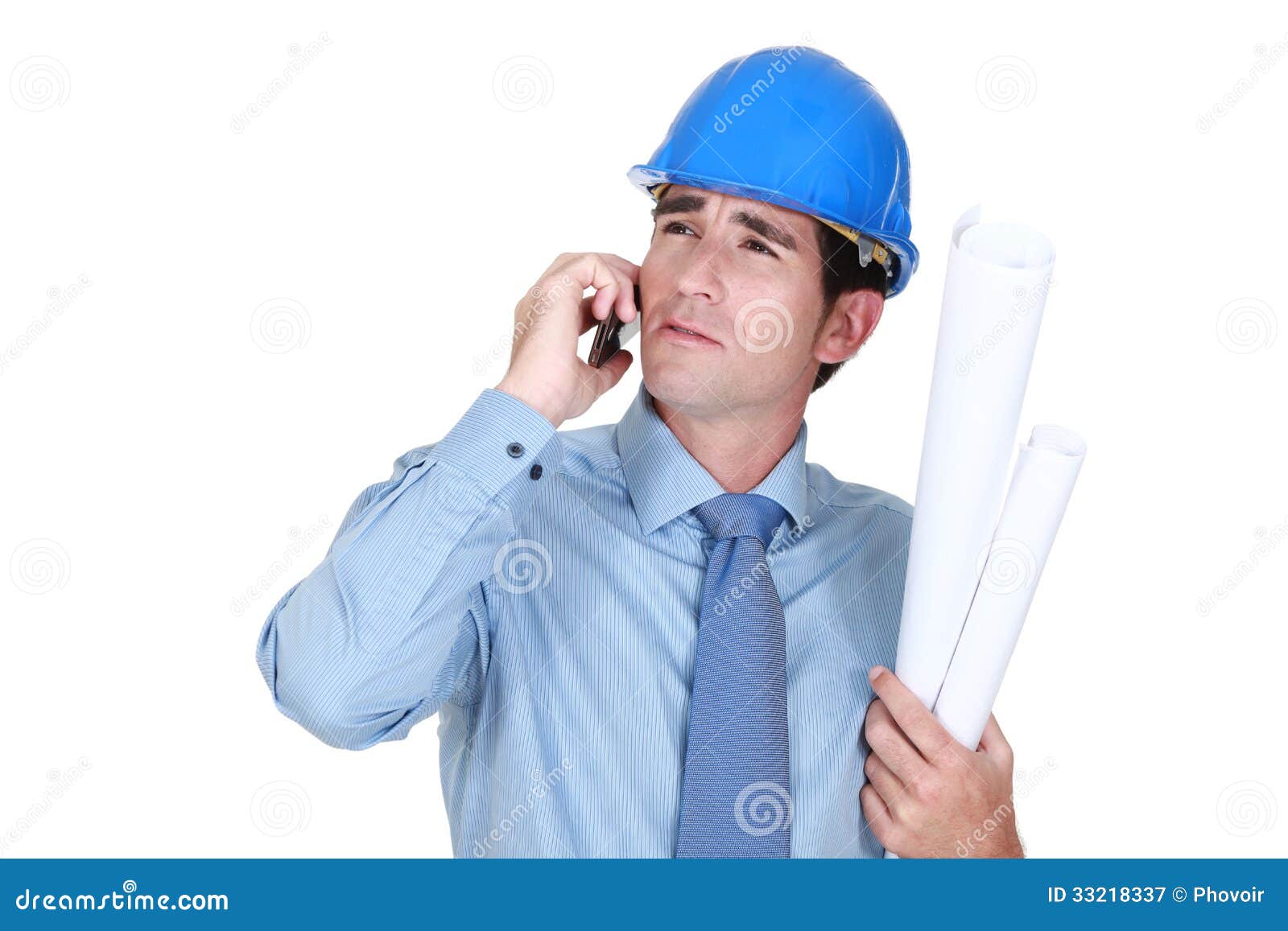 Architect making call stock image. Image of manager, safety - 33218337