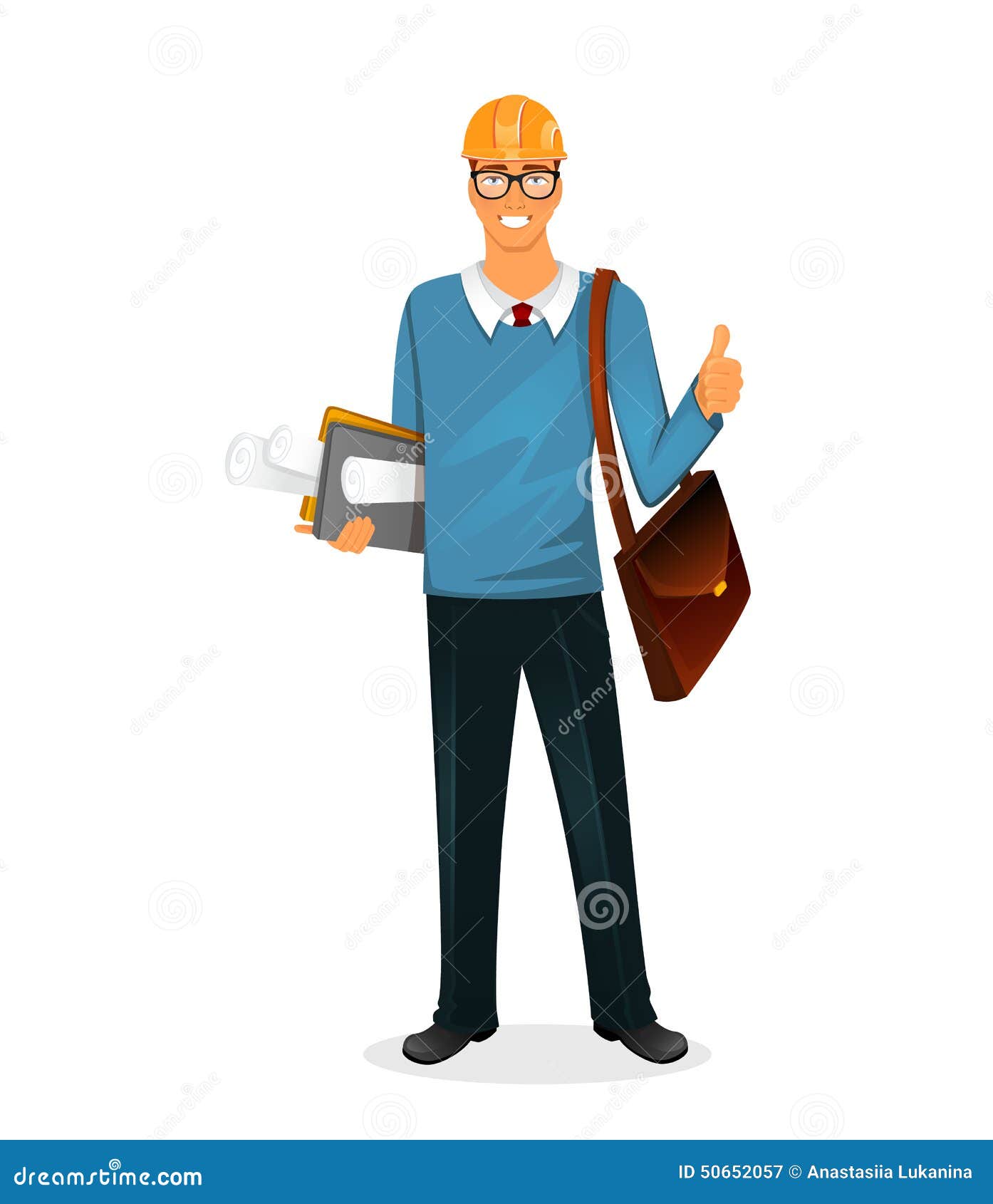Architect Man Character Image Stock Vector - Illustration of blueprint ...
