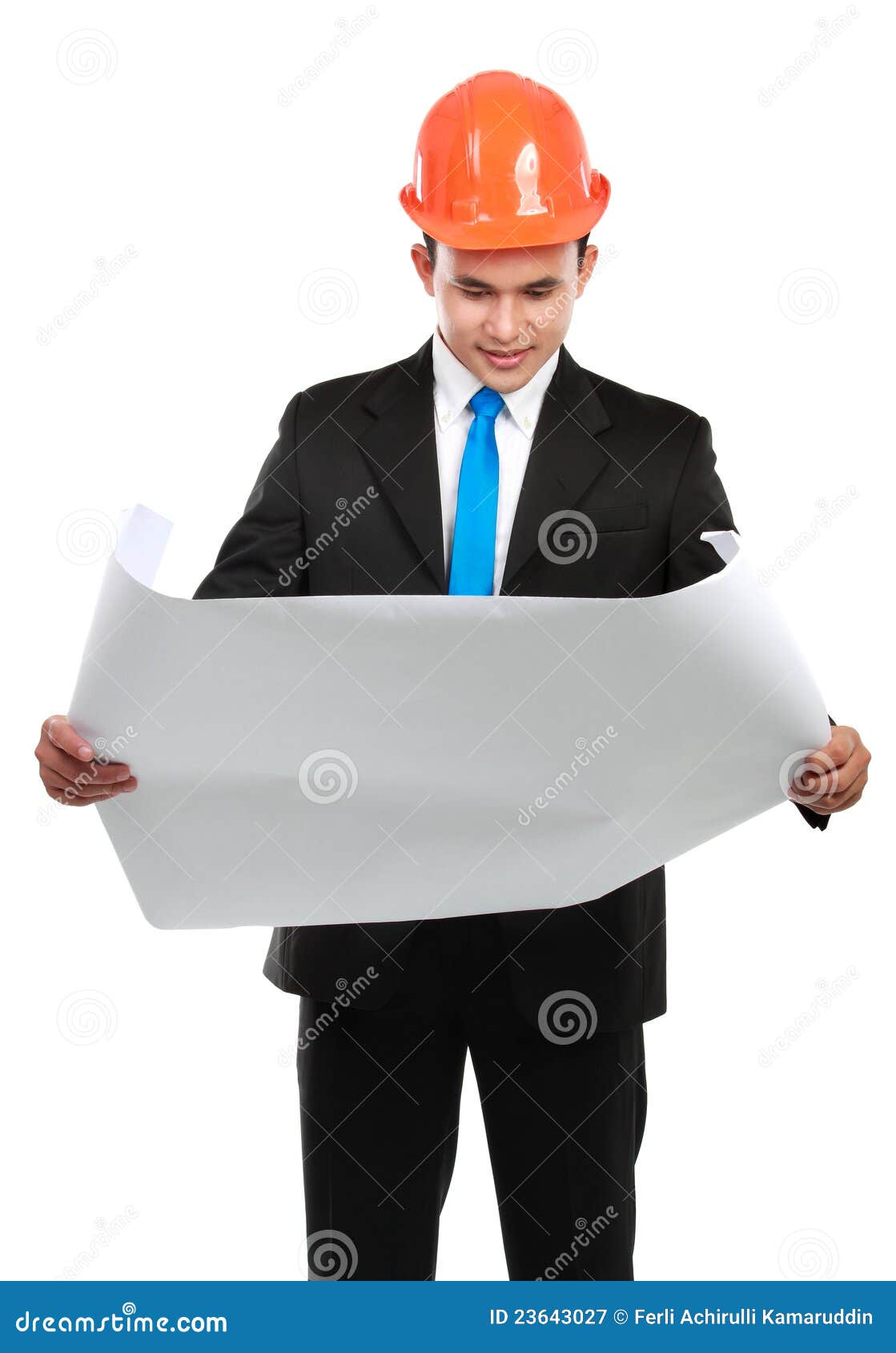 Architect man with map stock image. Image of designer - 23643027