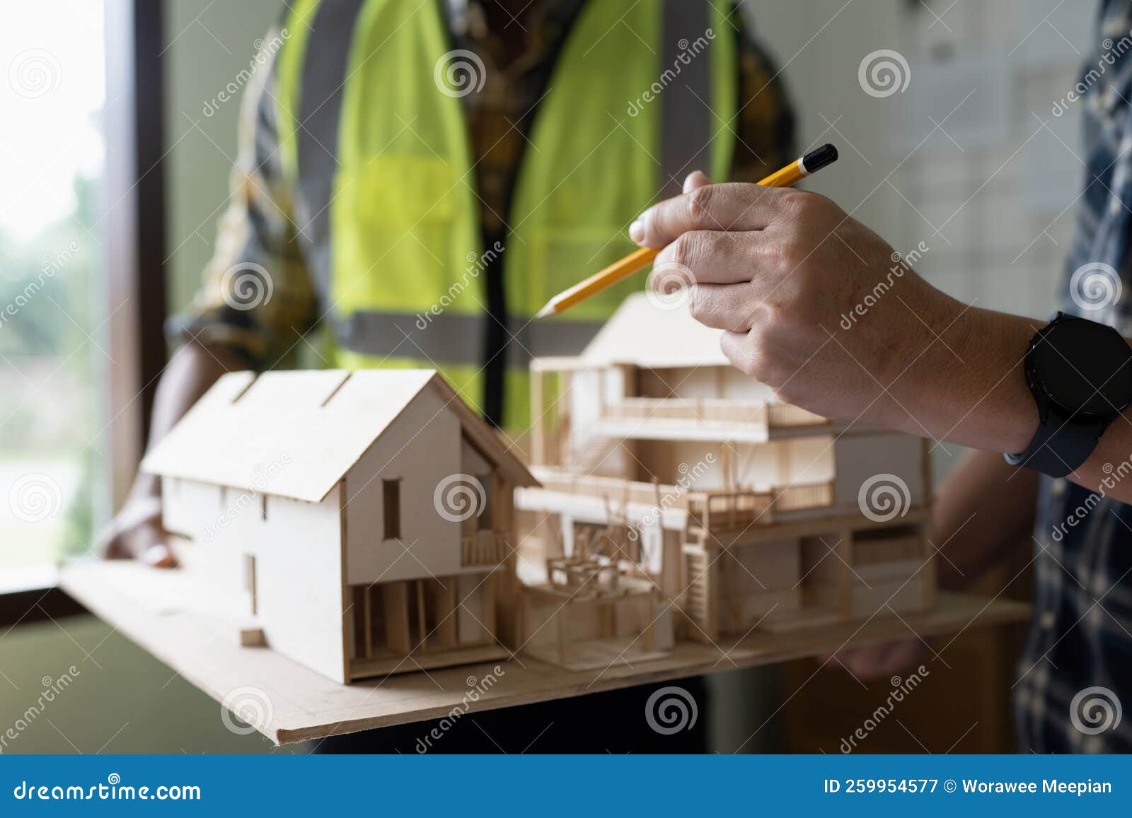 Architect Man Working with Blueprints for Architectural Plan, Engineer ...