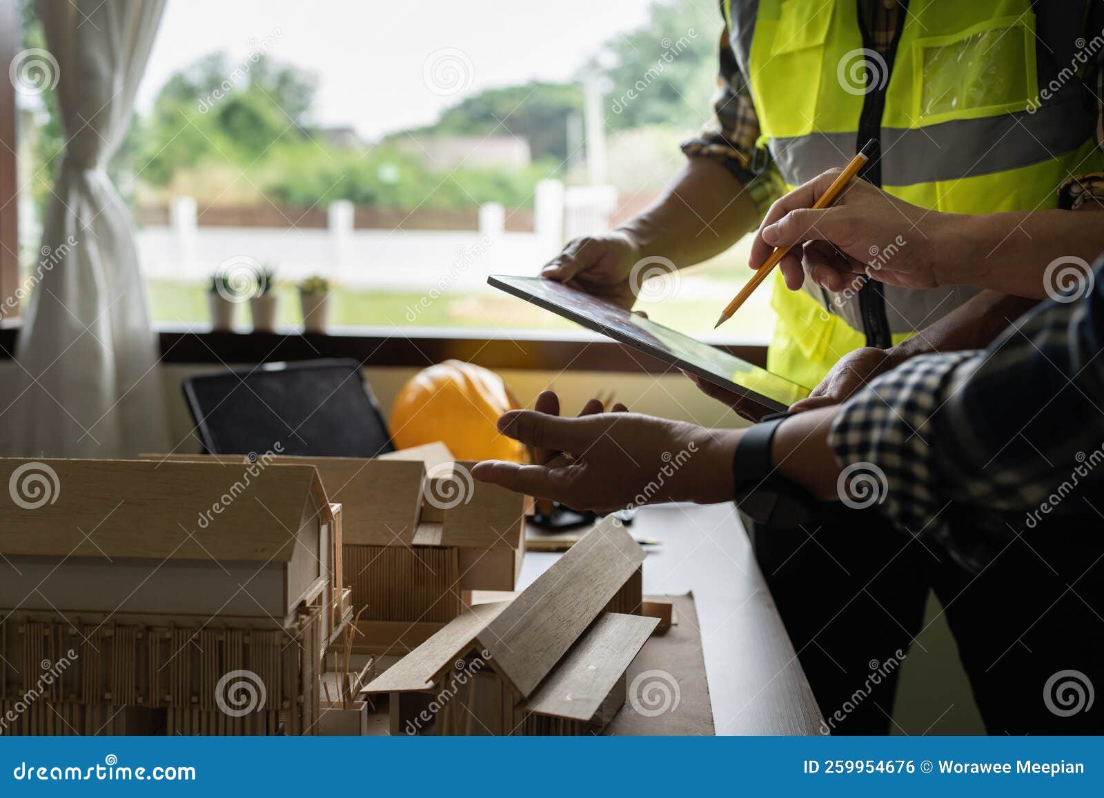 Architect Man Working with Blueprints for Architectural Plan, Engineer ...