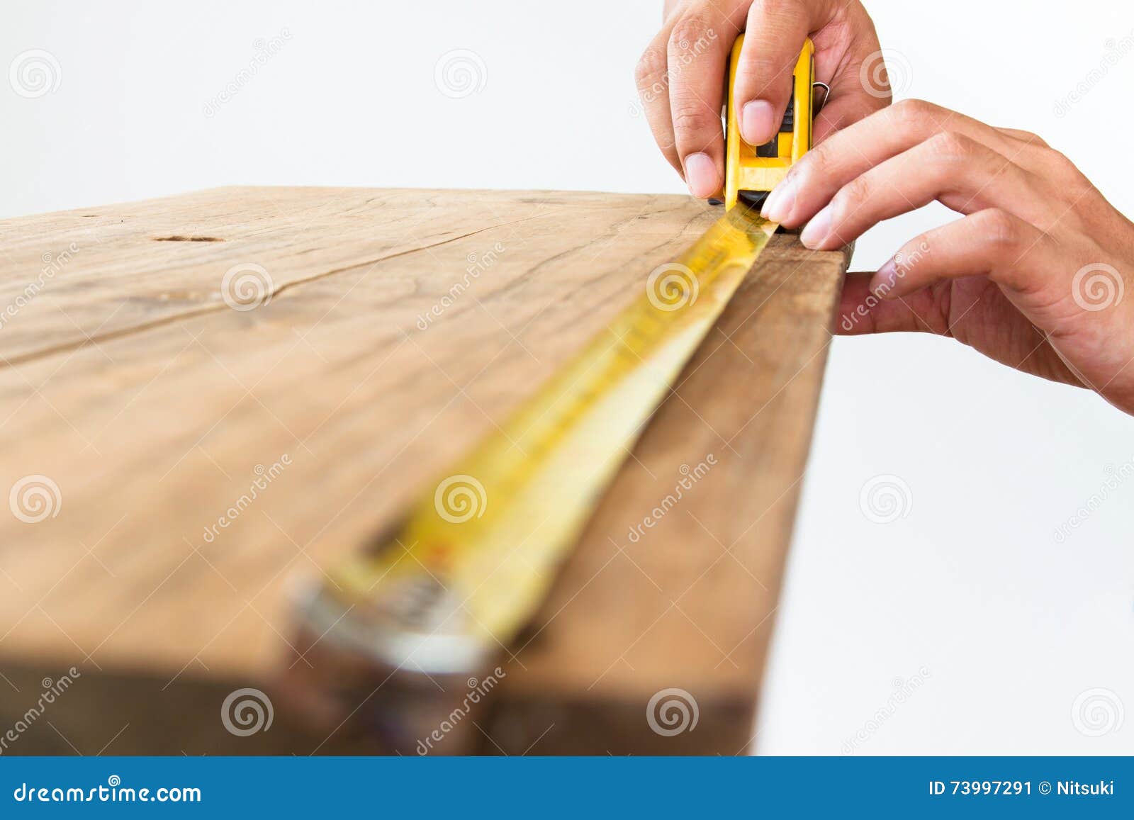 Architect Measuring Wood with Tape Stock Image - Image of measuring ...