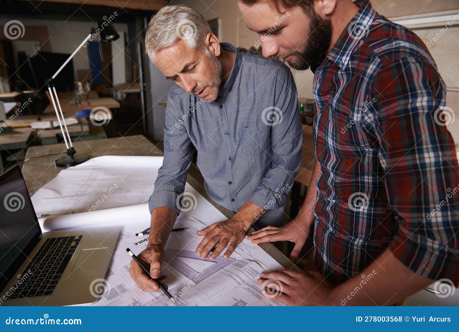 Architect Men, Teamwork and Drawing Blueprint with Discussion ...
