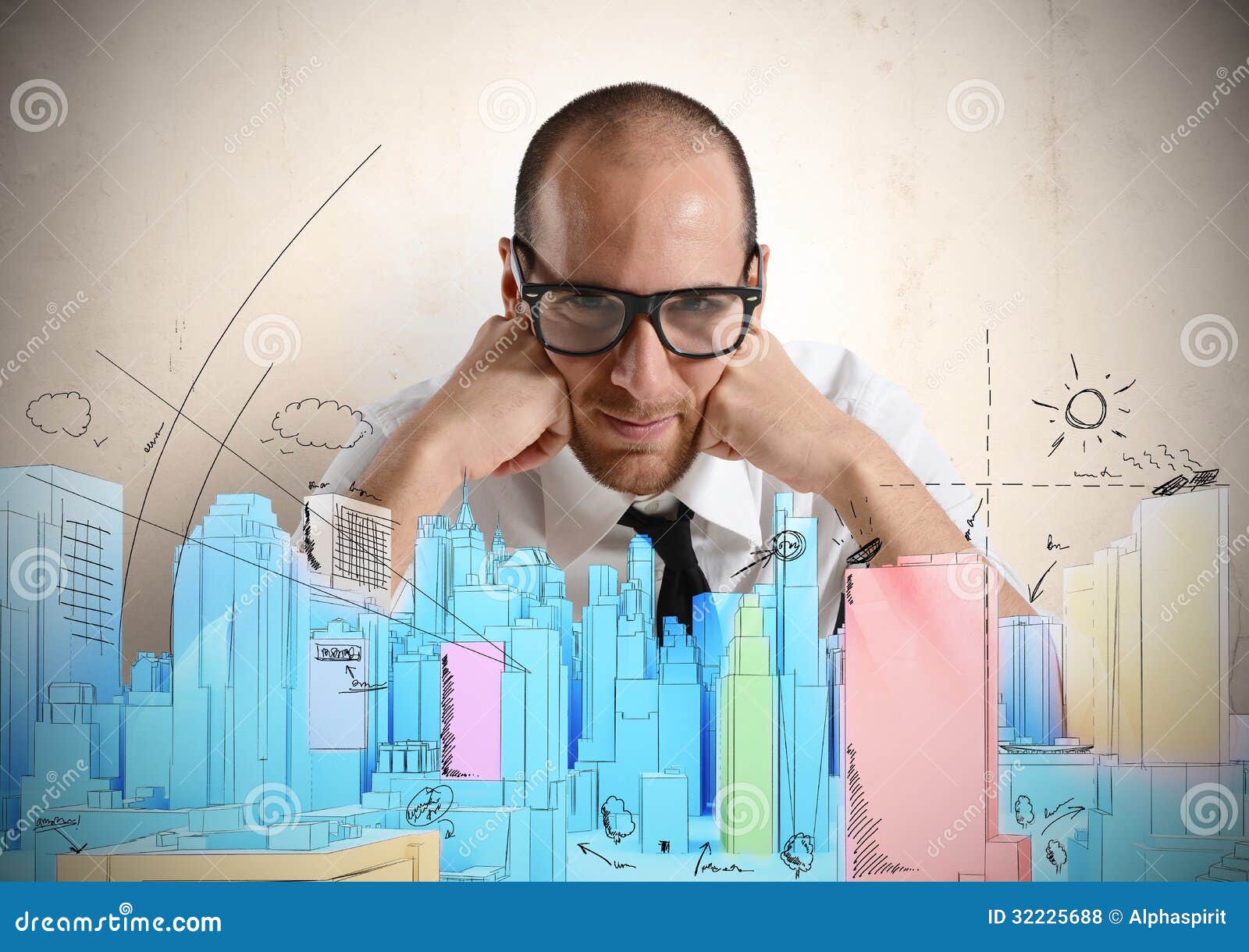 Architect and new project stock photo. Image of construction - 32225688