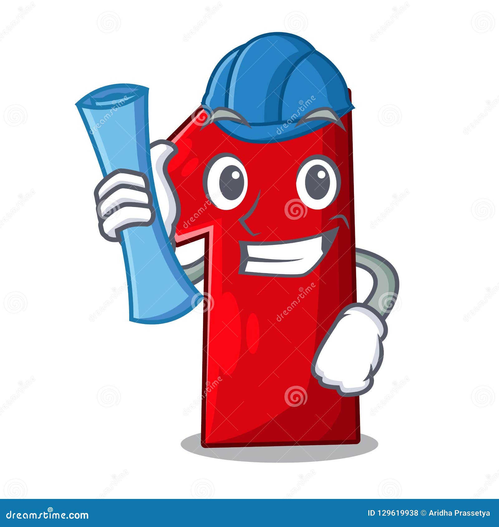 Architect Number One Index Finger on Cartoon Stock Vector ...