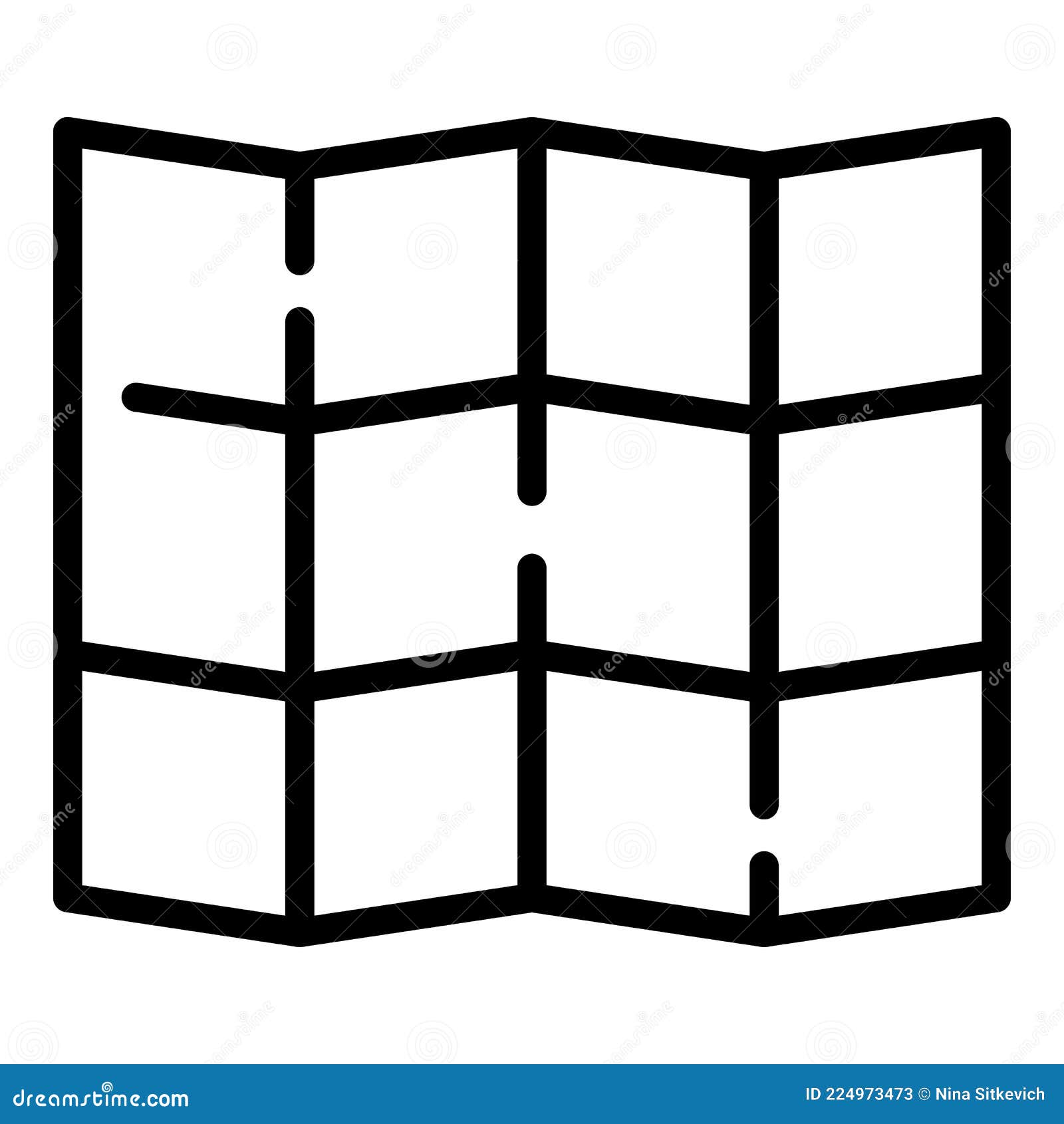 Architect Paper Plan Icon, Outline Style Stock Vector - Illustration of ...