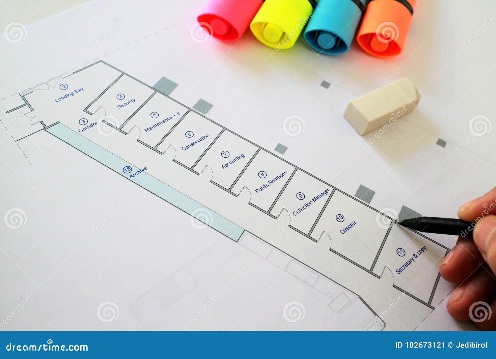Architectural Pencil Drawing Plan Project Stock Image - Image of plan ...