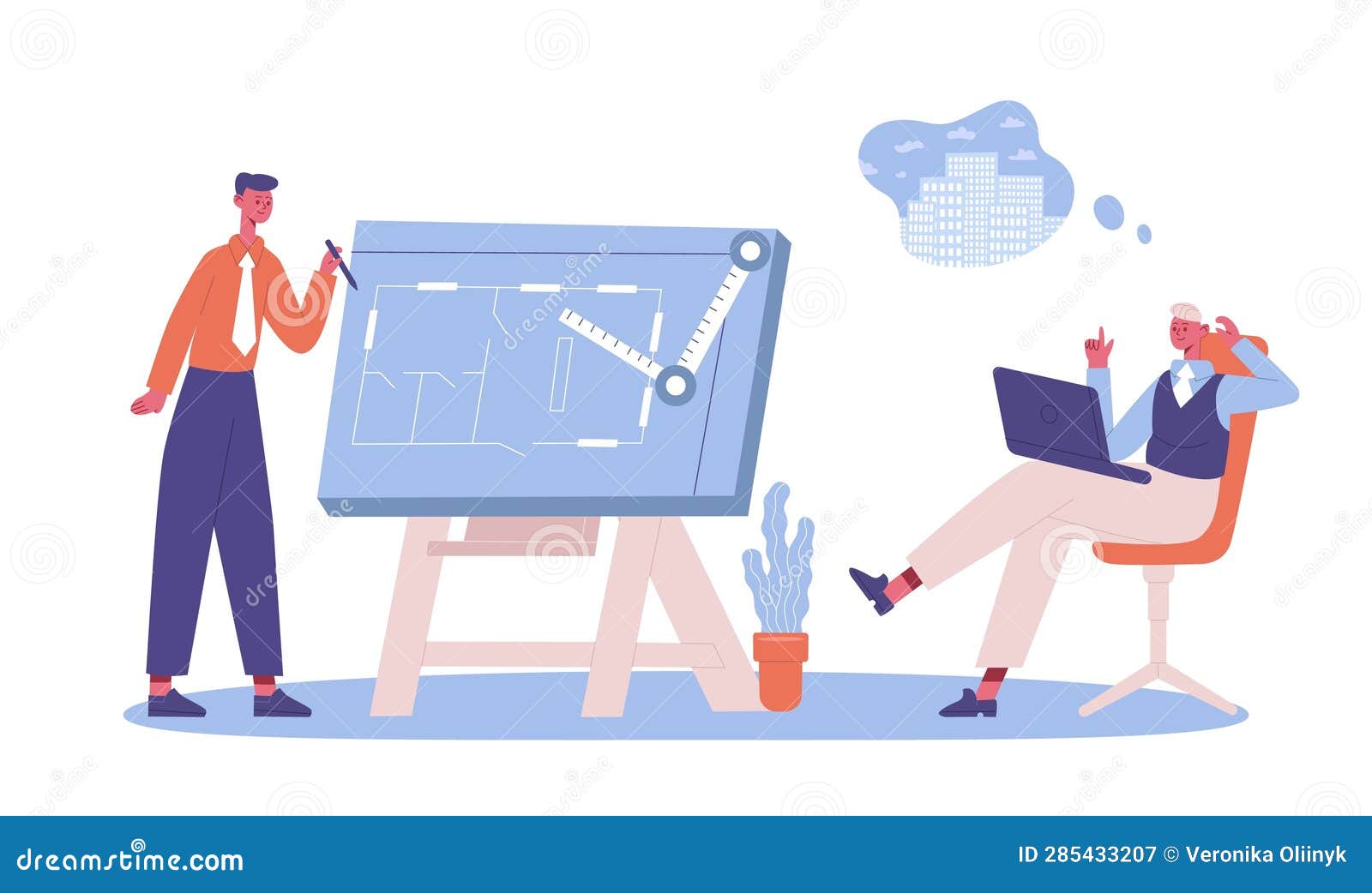 Architect People Team Occupation Drawing Project Blueprint Stock ...