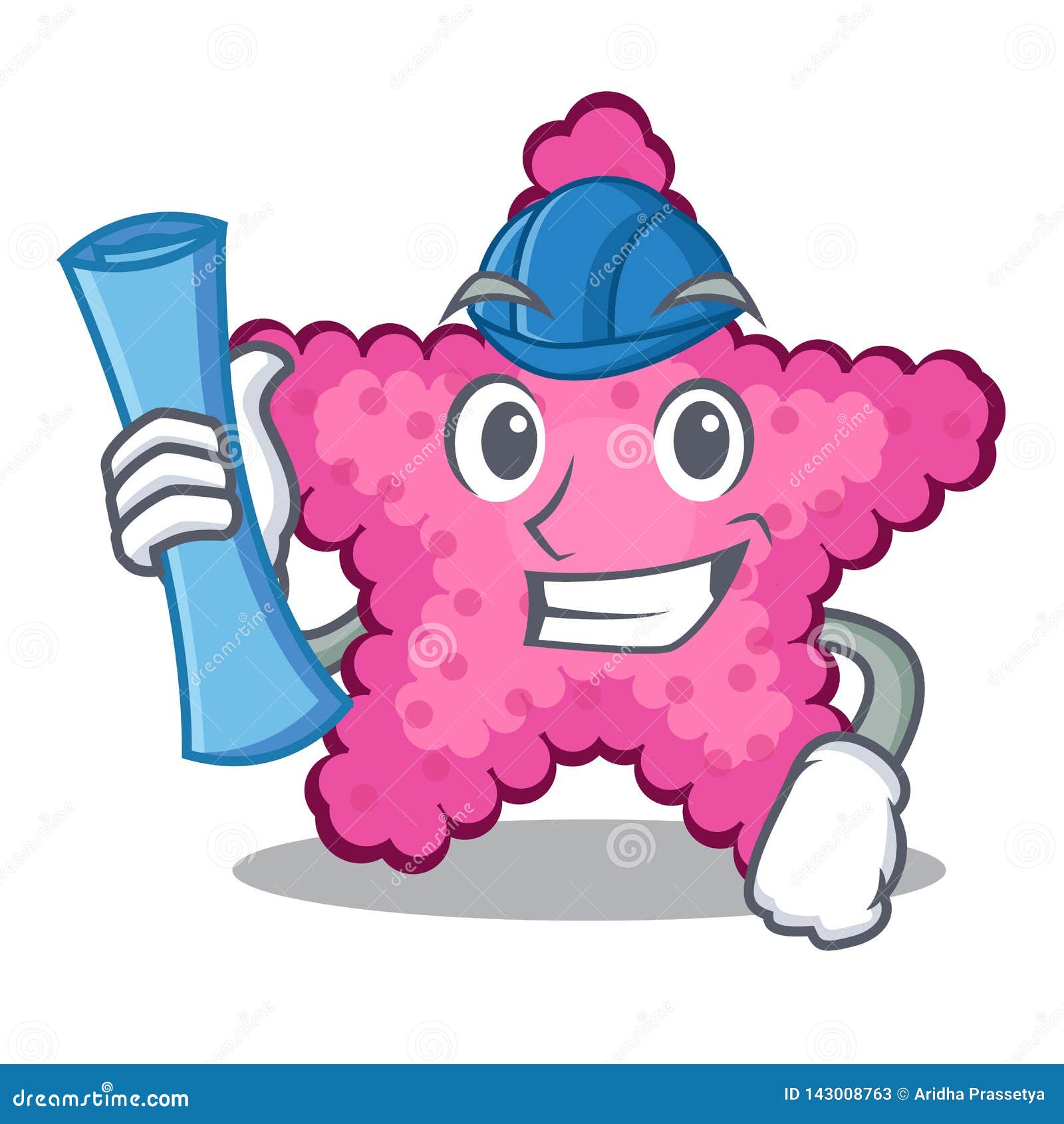 Architect Pink Starfish in the Cartoon Shape Stock Vector ...