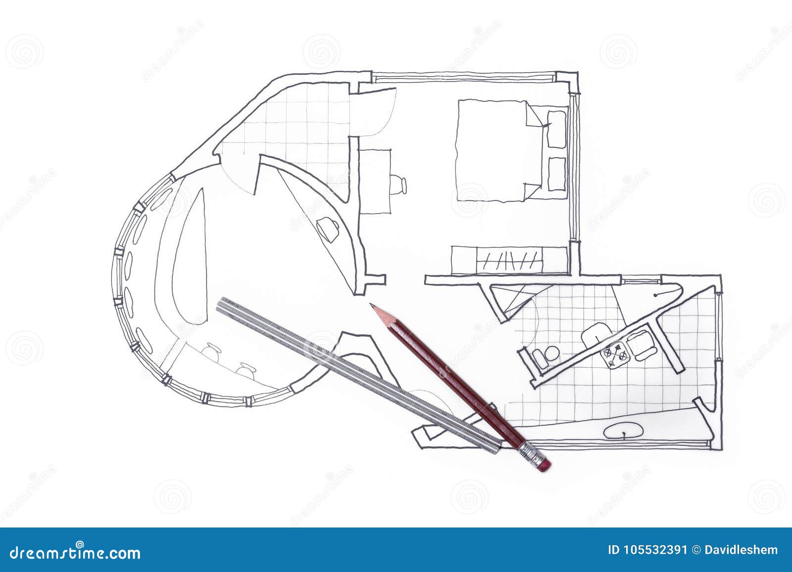 Architect Plan for a Condo Interior Design Stock Illustration ...