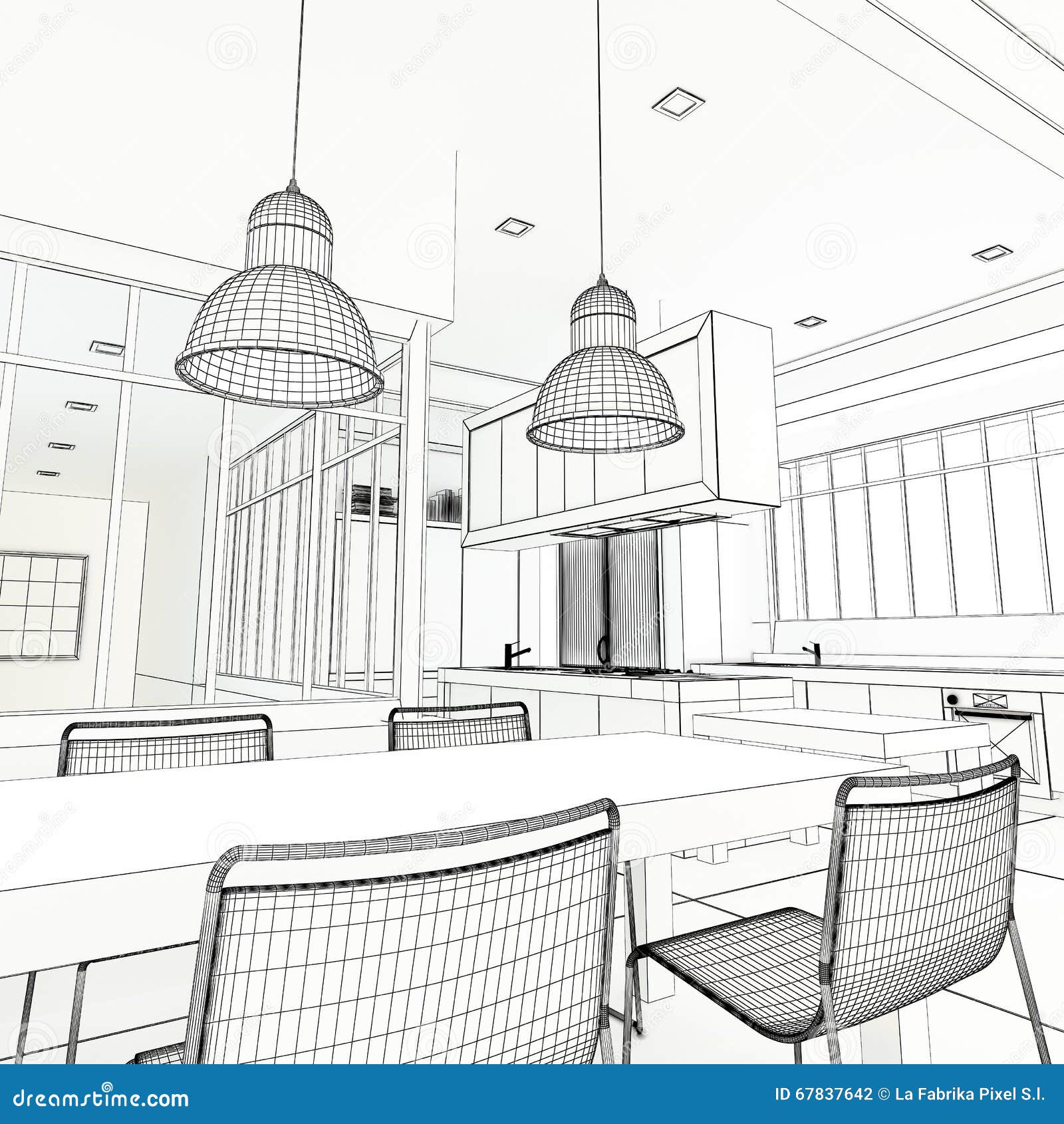 Kitchen Rendered Floor Plan Rendered Kitchen On Behance